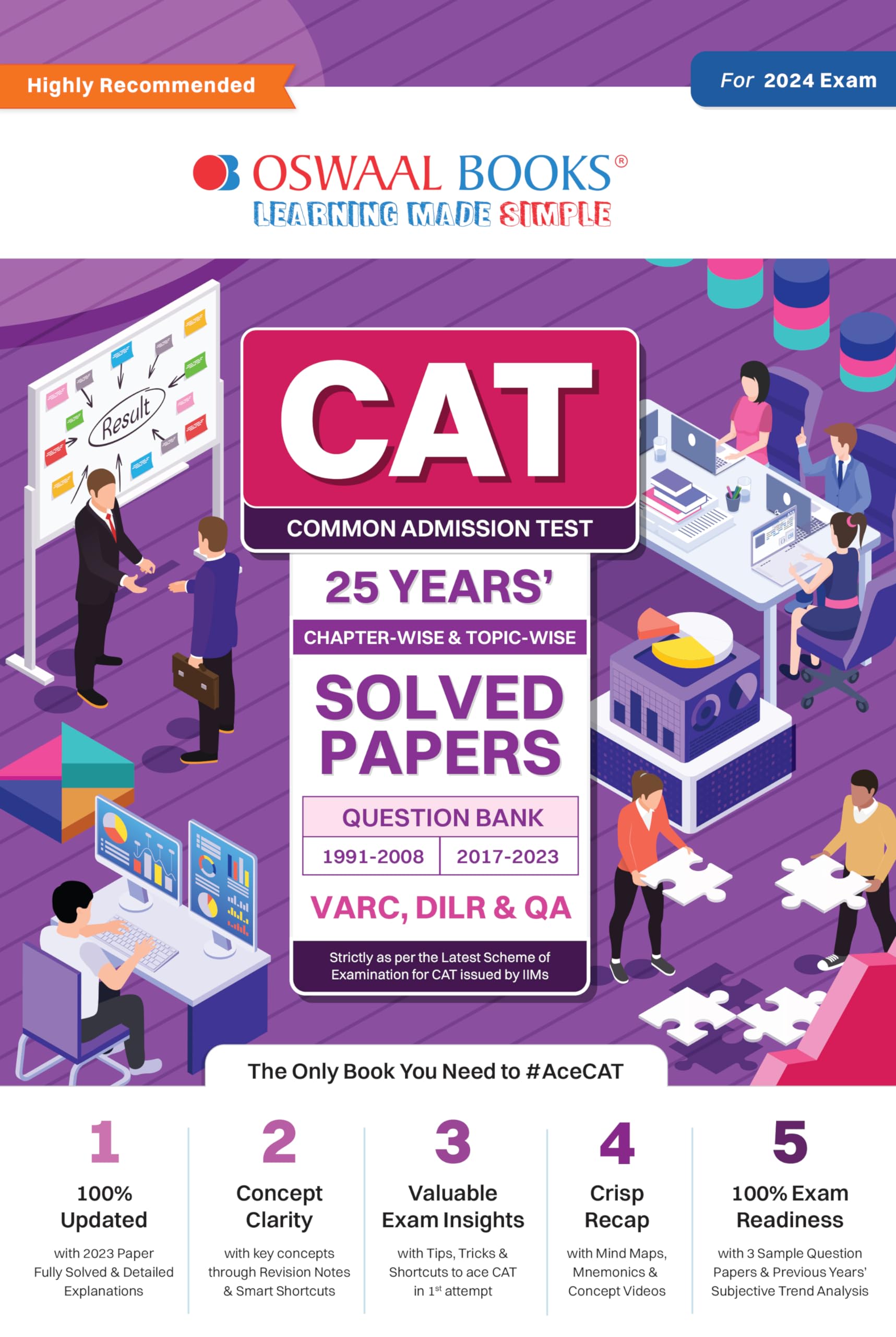 Oswaal CAT 25 YEARS Chapter-wise & Topic-wise Solved Papers (VARC, DILR ...