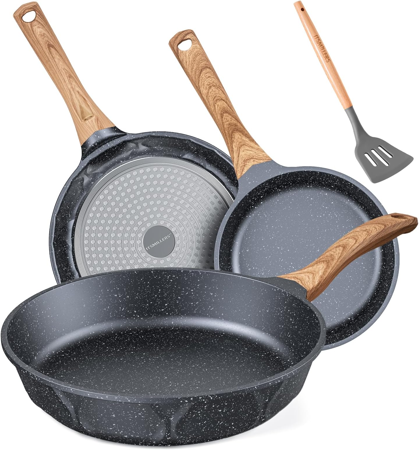 Amazon.com: Aufranc Non Stick Frying Pan Set, 3pcs Nonstick Skillets ...