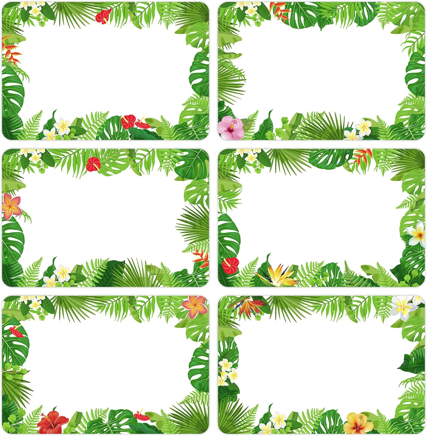 Amazon.com : Wonmon 180 PCS Tropical Name Tags Stickers, Self Adhesive ...