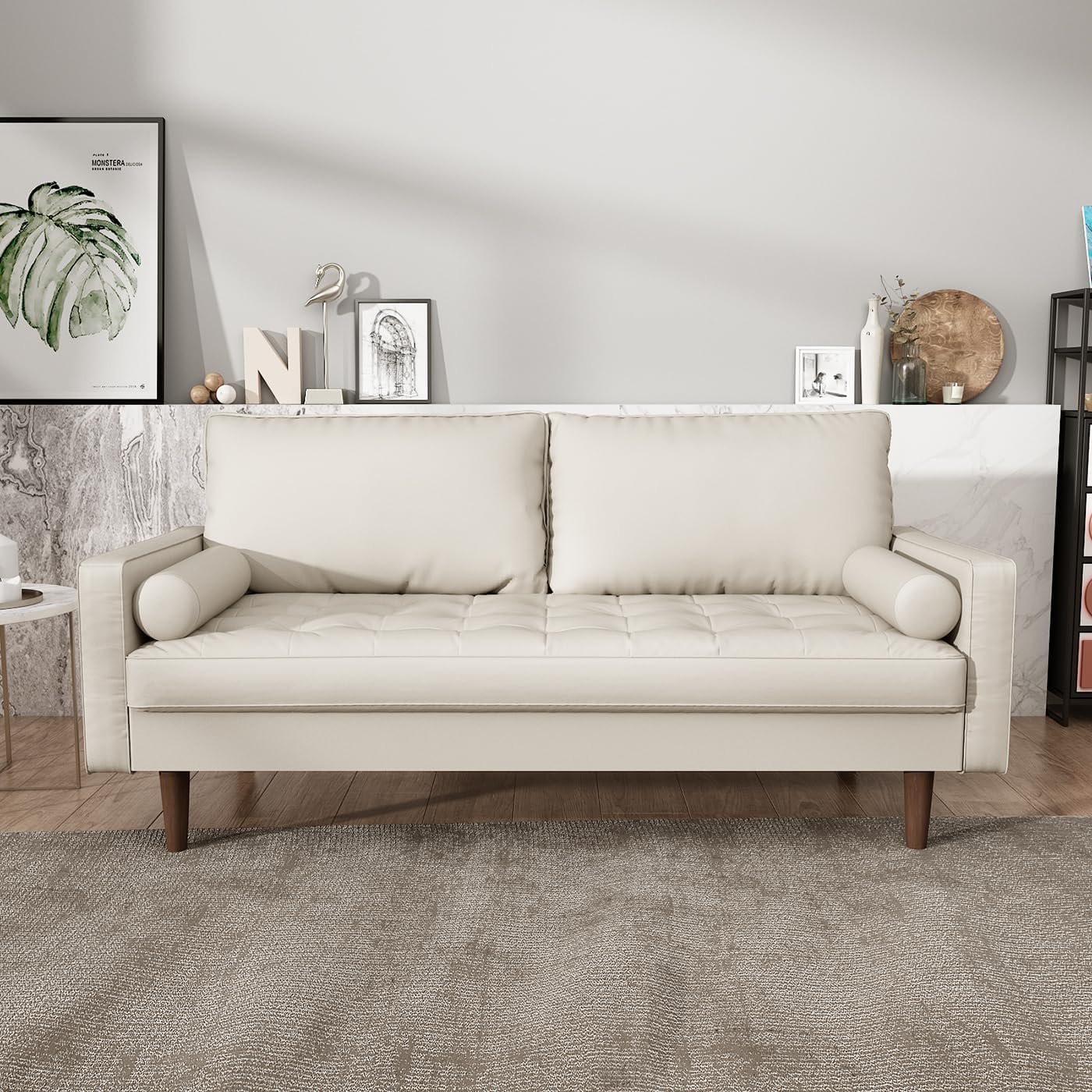 Amazon.com: uhome Sofas, 3 Seat, White : Home & Kitchen