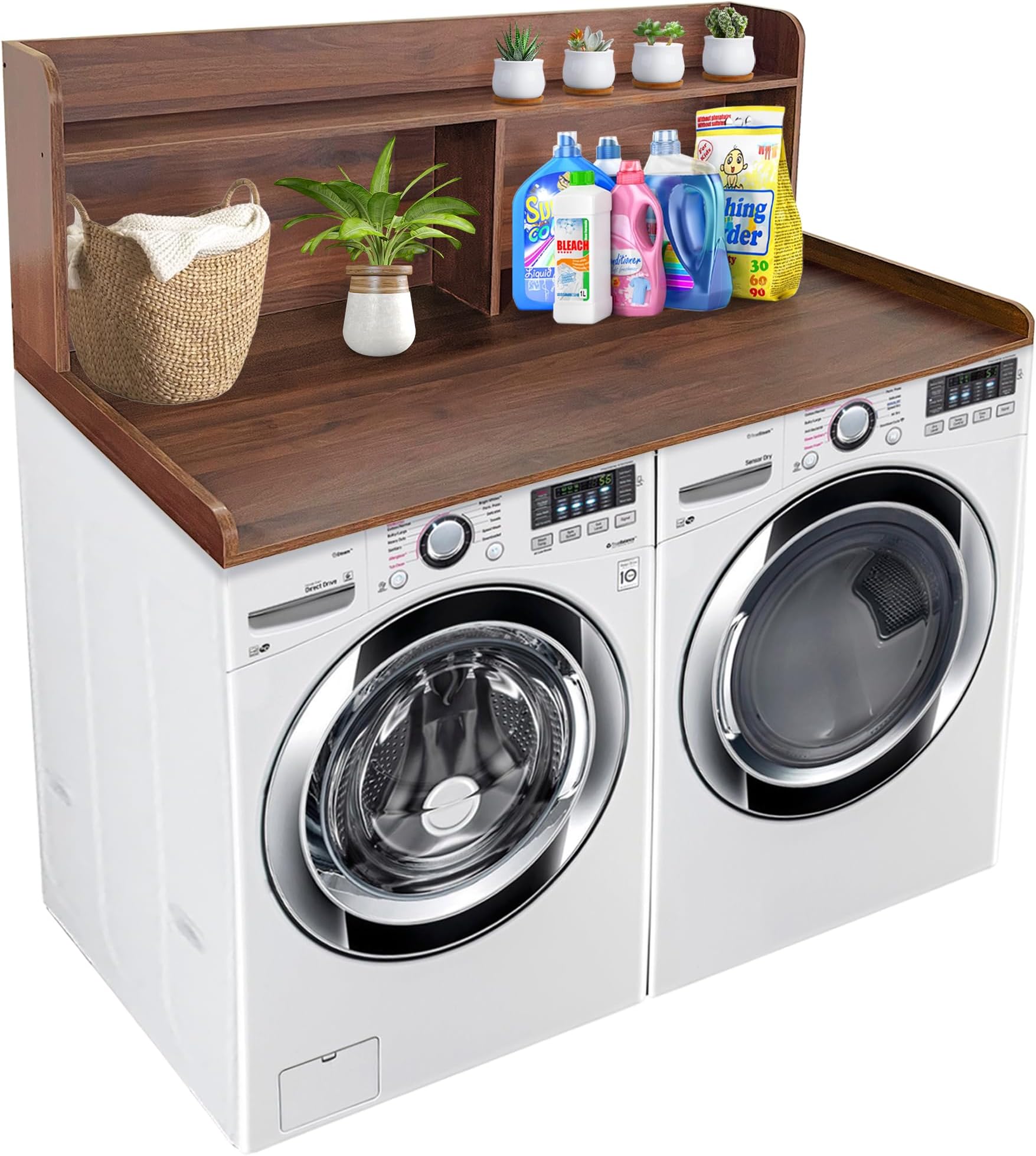 Amazon.com: CASANOOKK Washer Dryer Countertop with 3-Tier Shelf ...