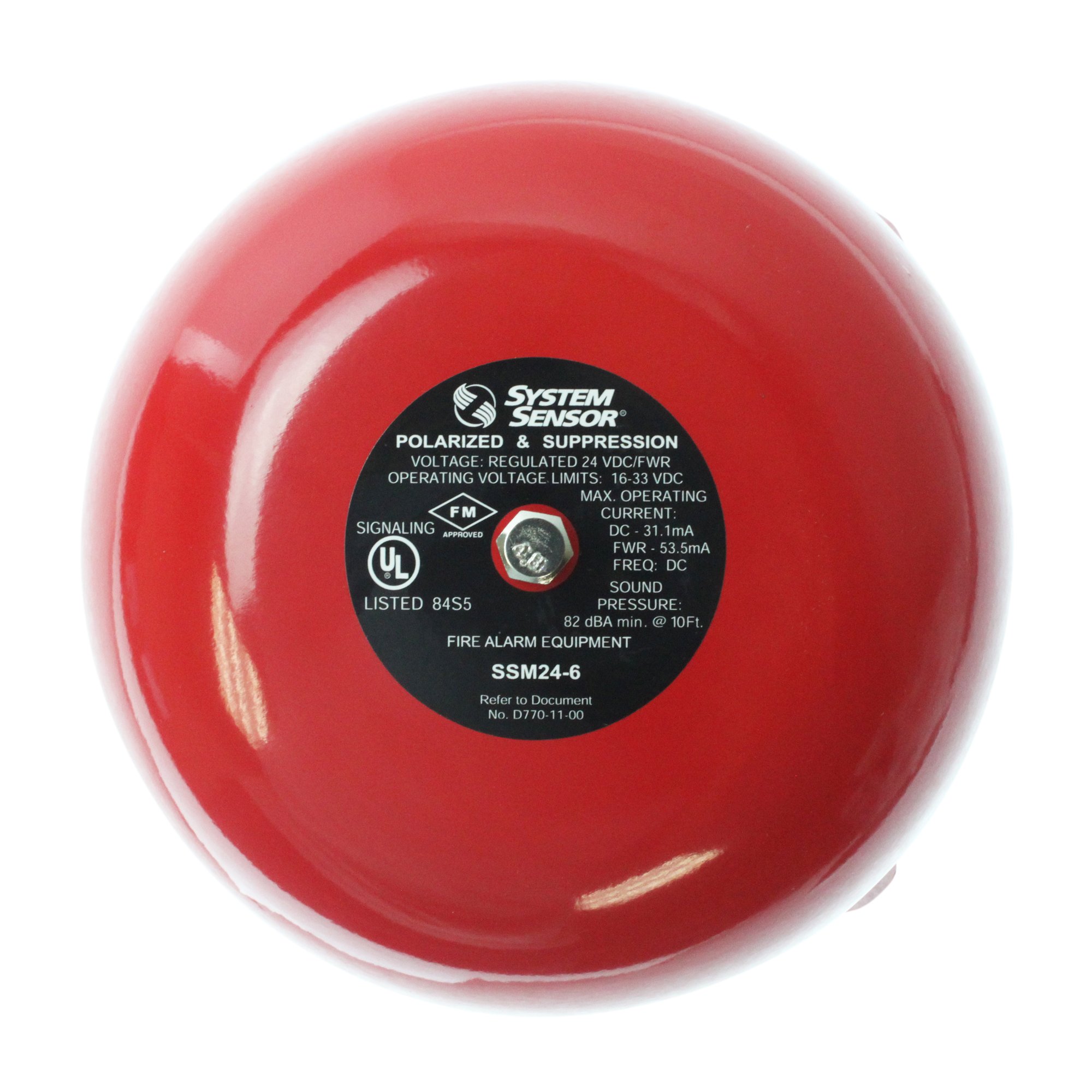 System Sensor SSM24-6 High Decibel Notification Alarm Bell, 24V, 6-Inch ...