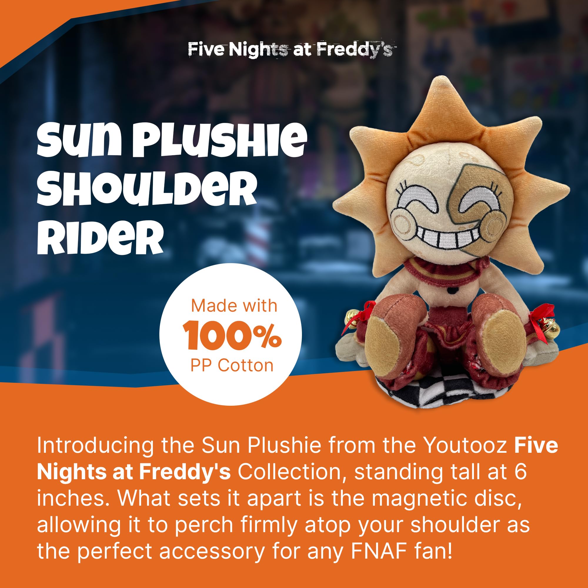 Snapklik.com : FNAF Sun Plush Shoulder Rider 6" Inch, Collectible Soft ...