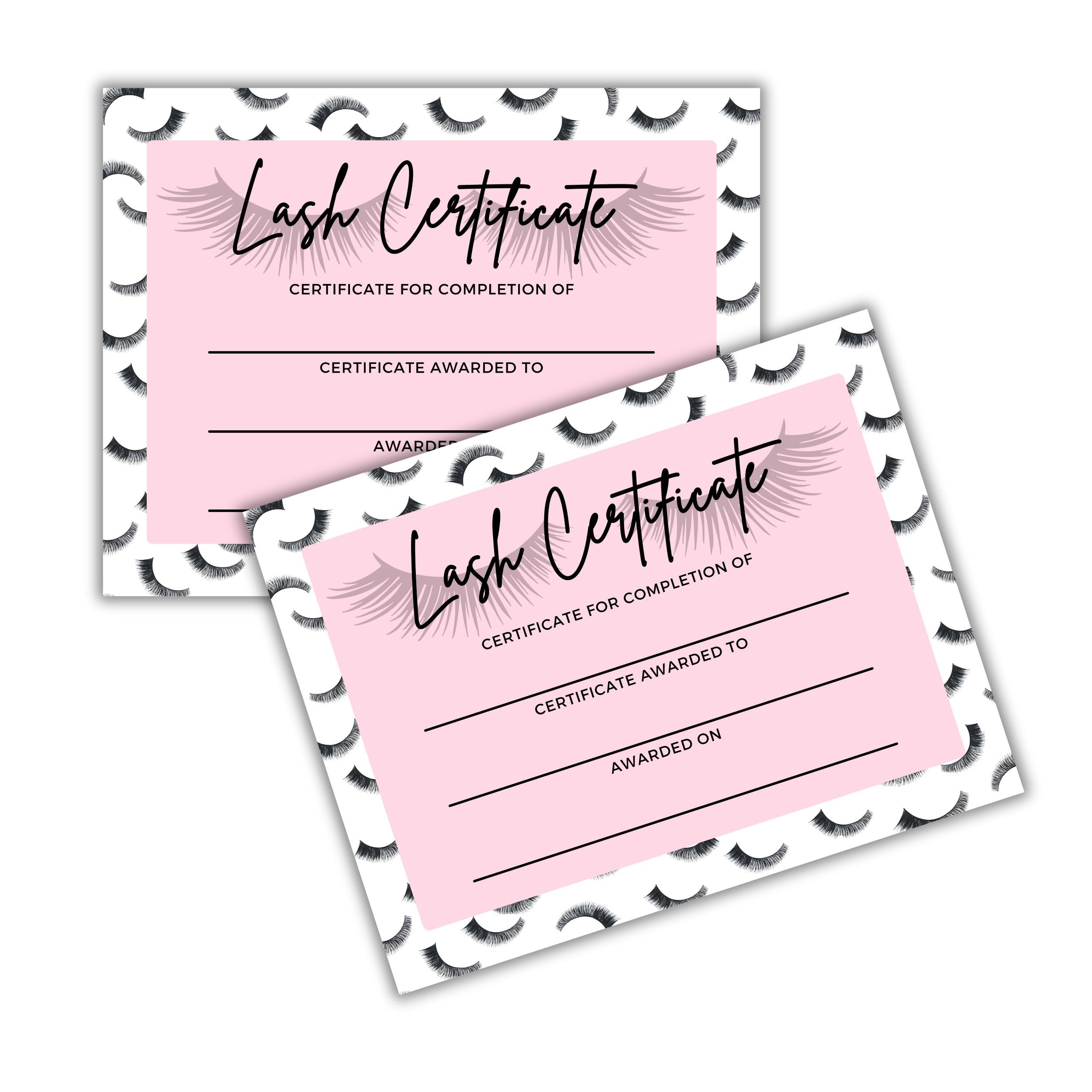 Editable Printable Lash Class Training Certificate Eyelash Certificate