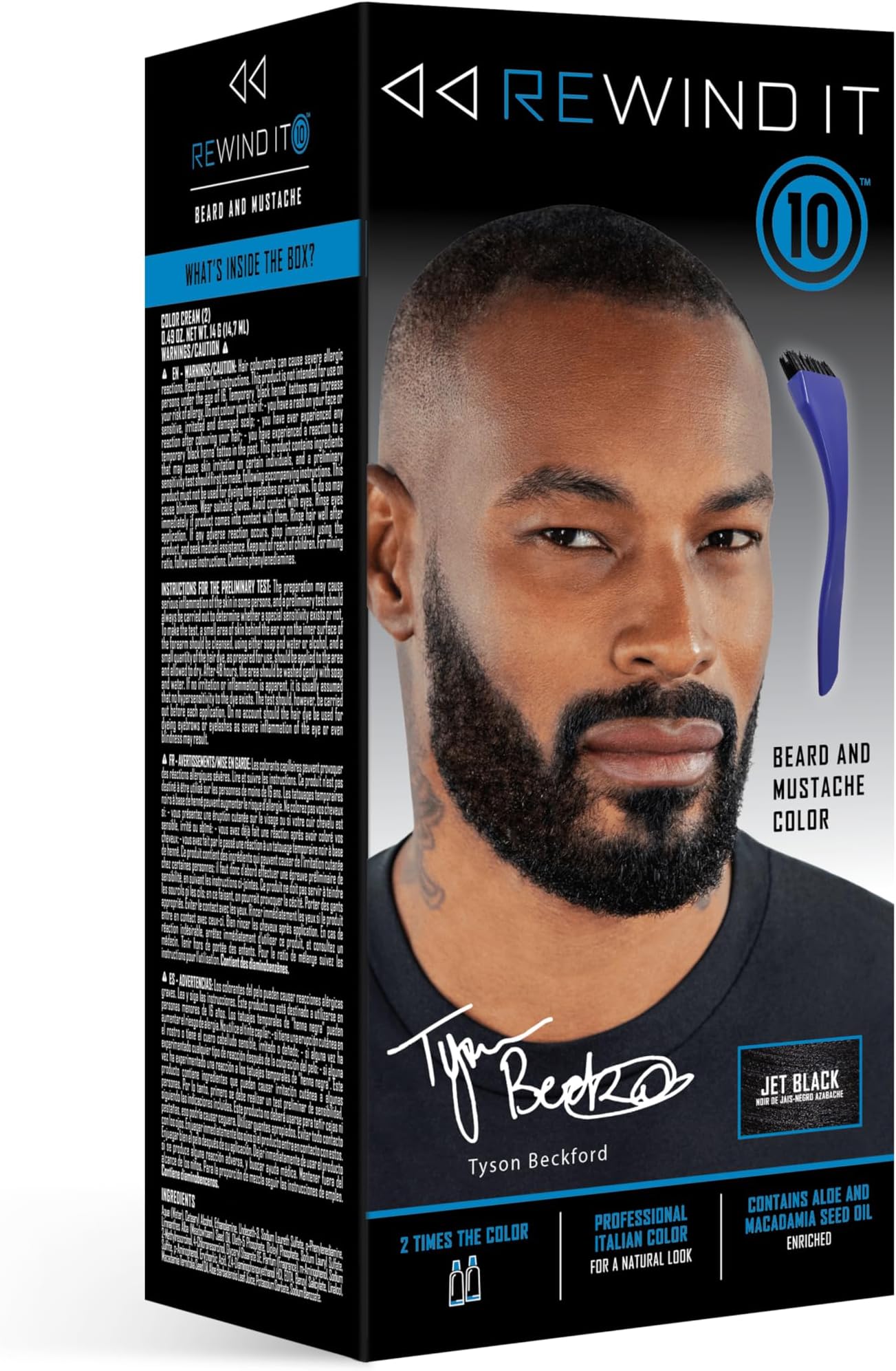 Amazon.com : REWIND IT 10 Jet Black Beard and Mustache Color : Beauty ...