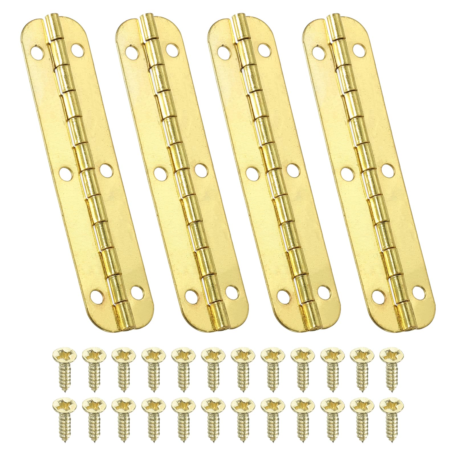 PATIKIL Small Piano Hinge 2.6" x 0.6", 4 Pack Mini 180-Degree Jewelry ...