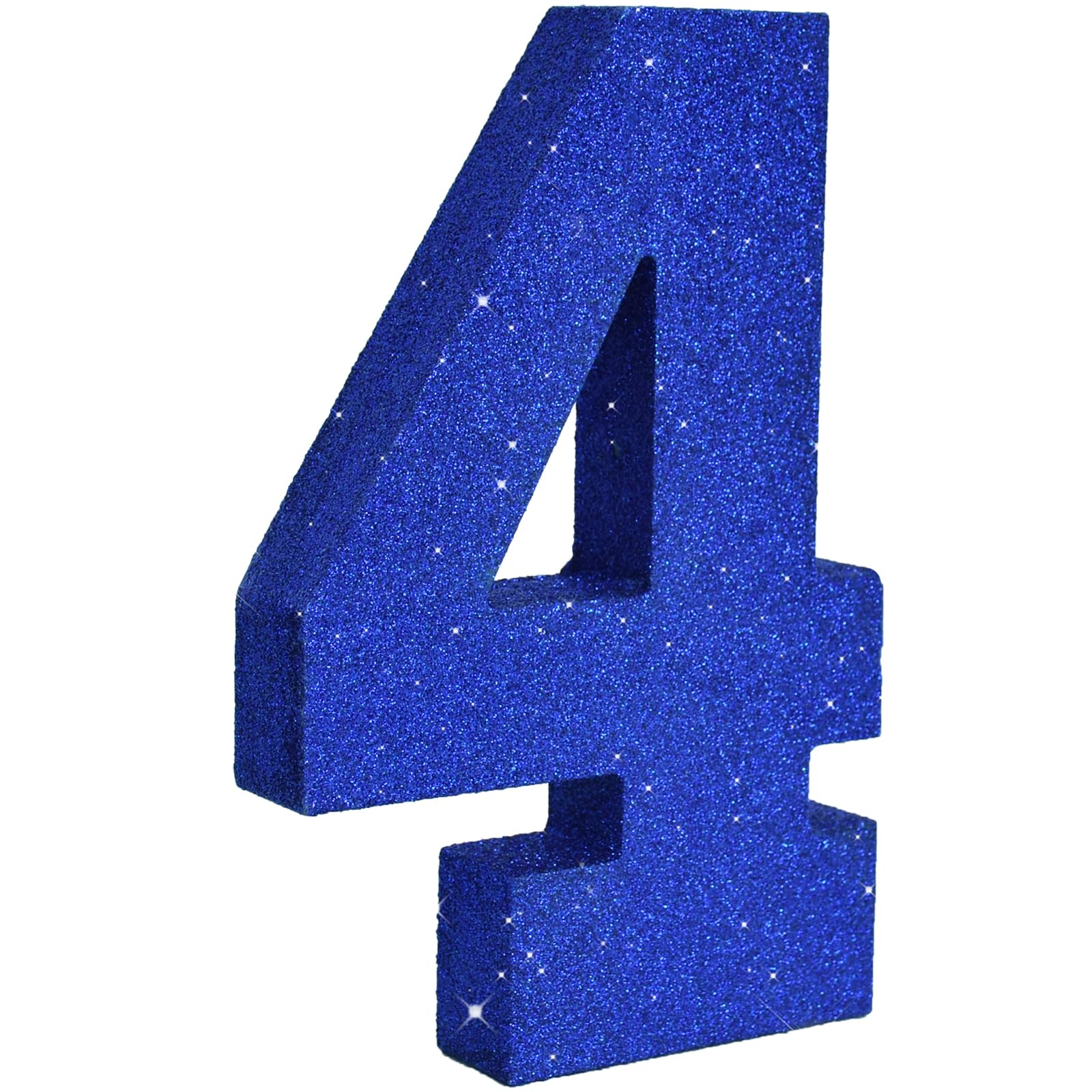 Amazon.com: TONIFUL 7.8 Inch Blue Glitter Number 4 Table Centerpiece 0 ...