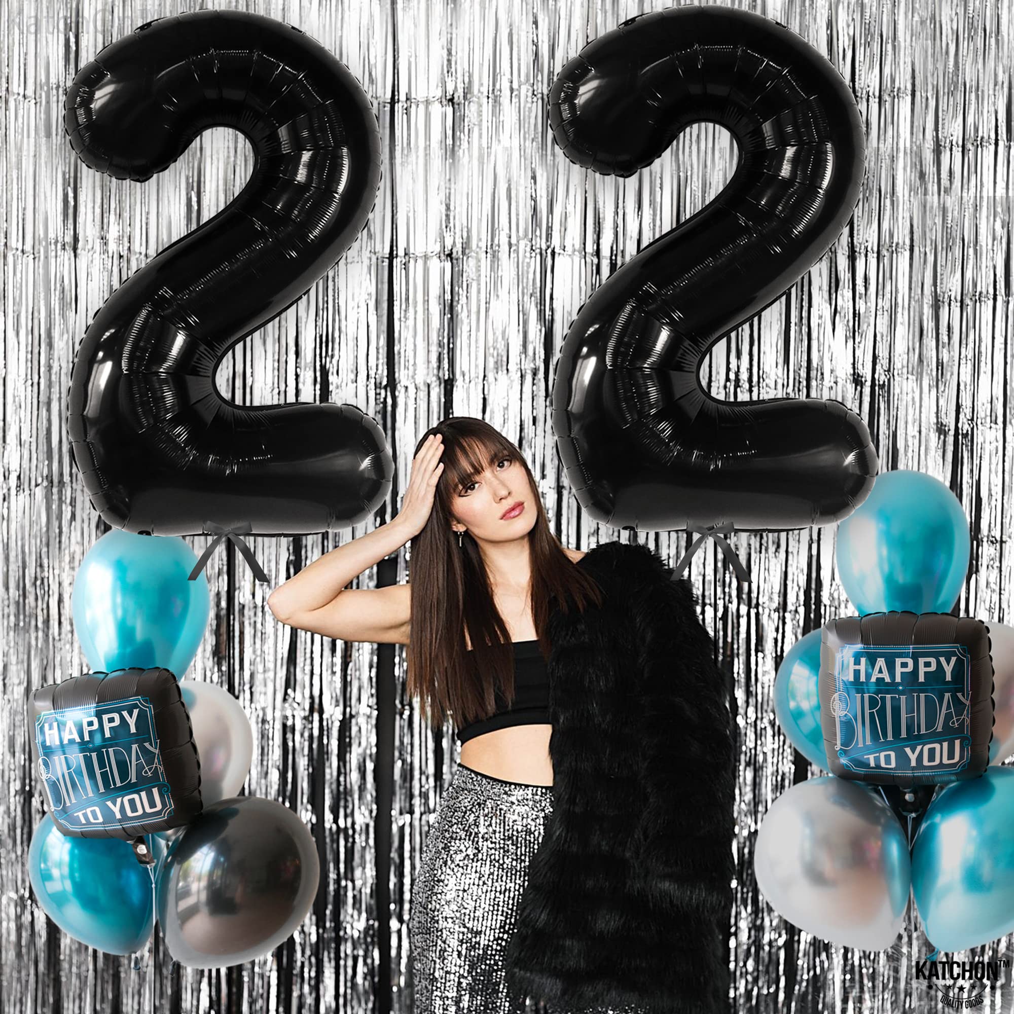 Snapklik.com : 22 Balloon Number Black - 40 Inch, 22 Number Balloons ...