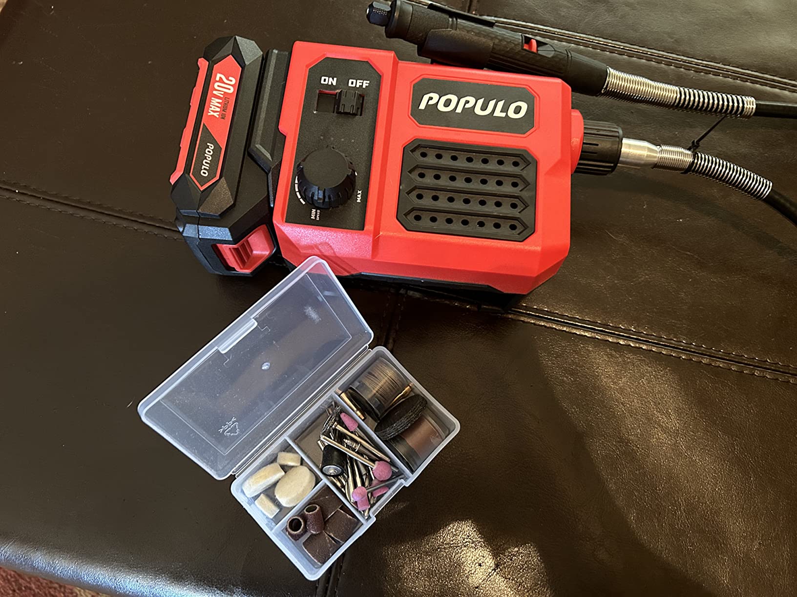 $11/mo - Finance POPULO 20V Cordless Flex Shaft Rotary Tool, Variable ...