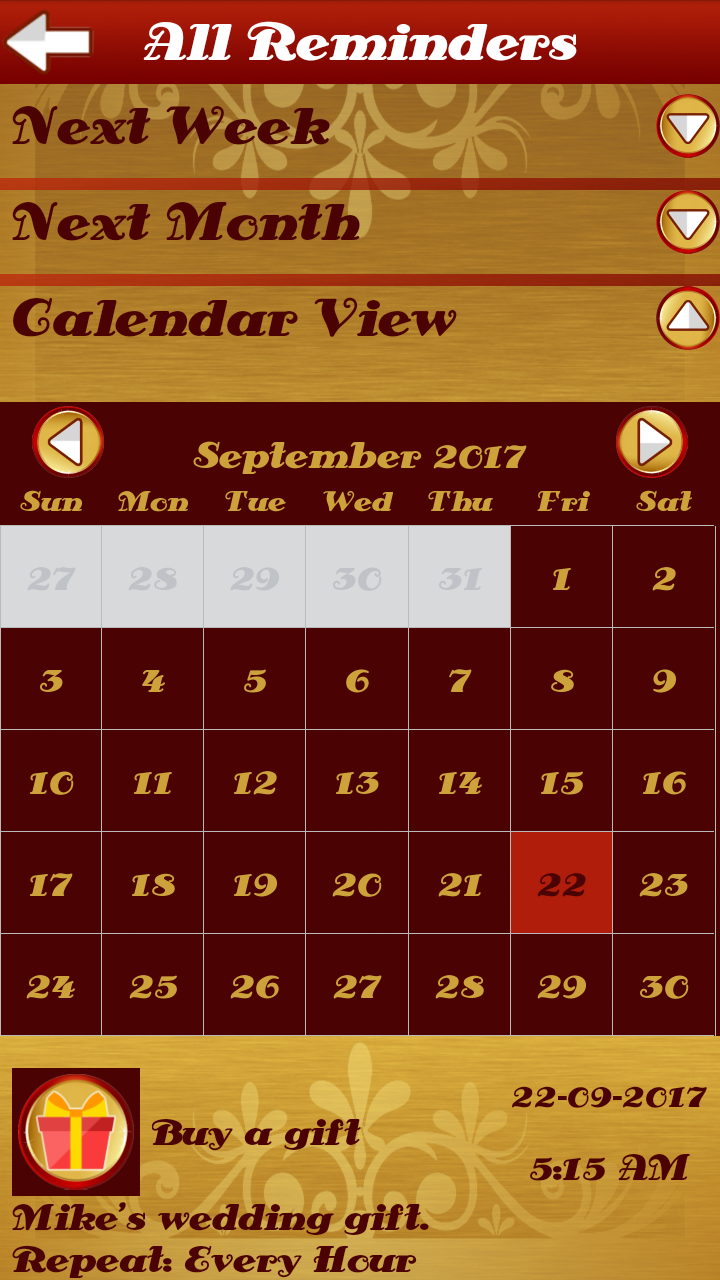Important Dates Reminder - App on Amazon Appstore
