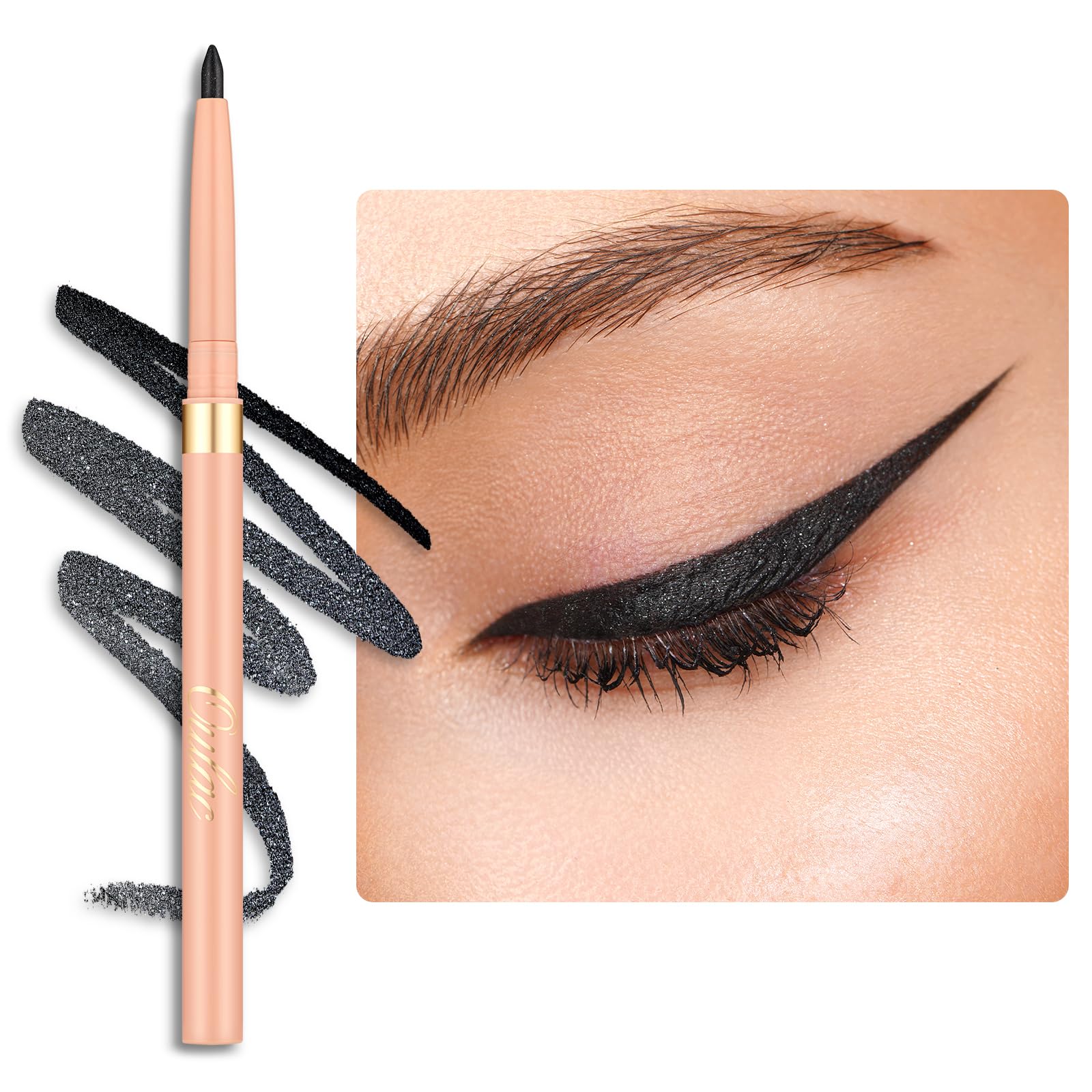Amazon.com : Oulac Shimmer Black Eyeliner Pencil, Waterproof ...