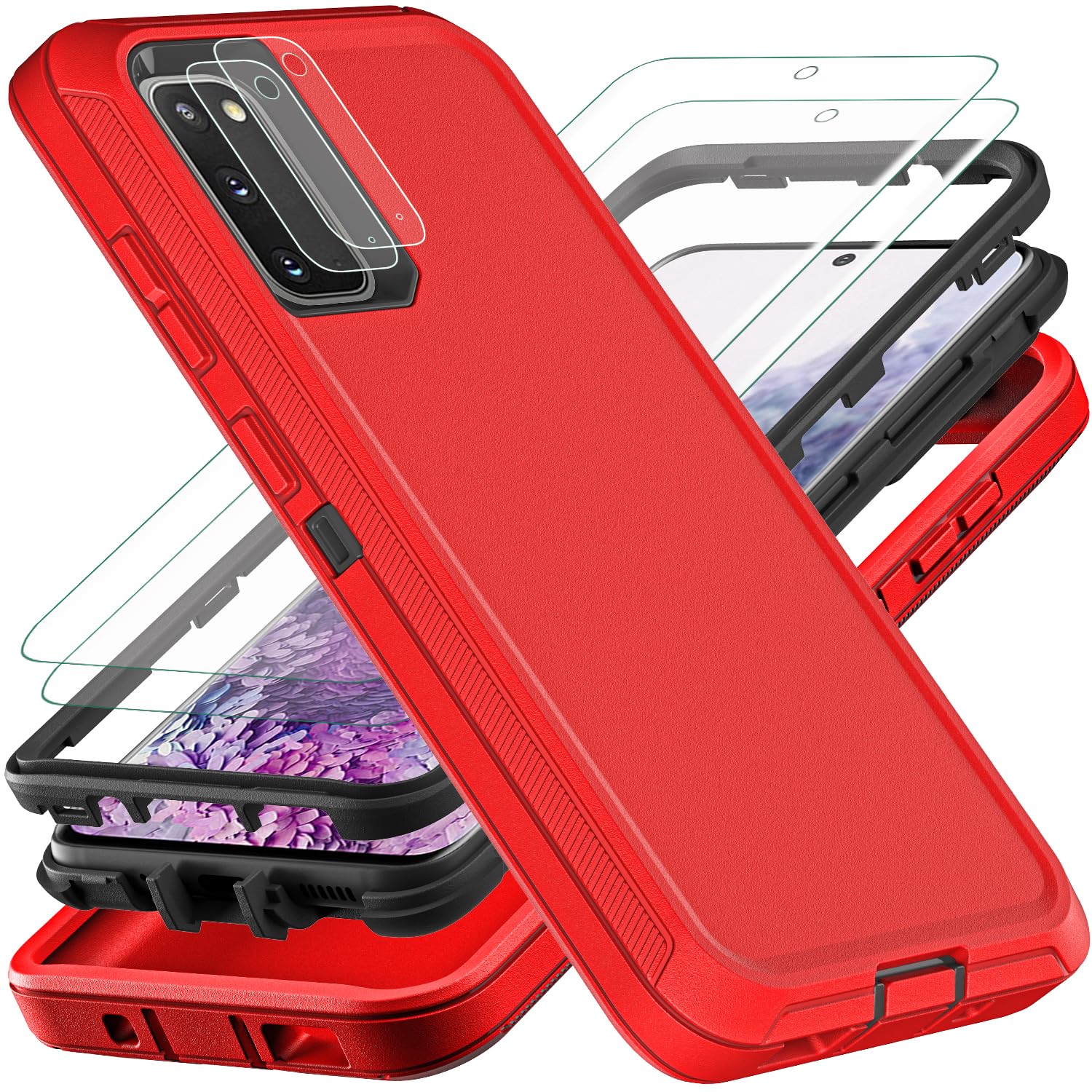 Amazon.com: YKHJKLEC for Samsung Galaxy S20 Case, with 2Pcs [Self Healing Flexible TPU Screen ...