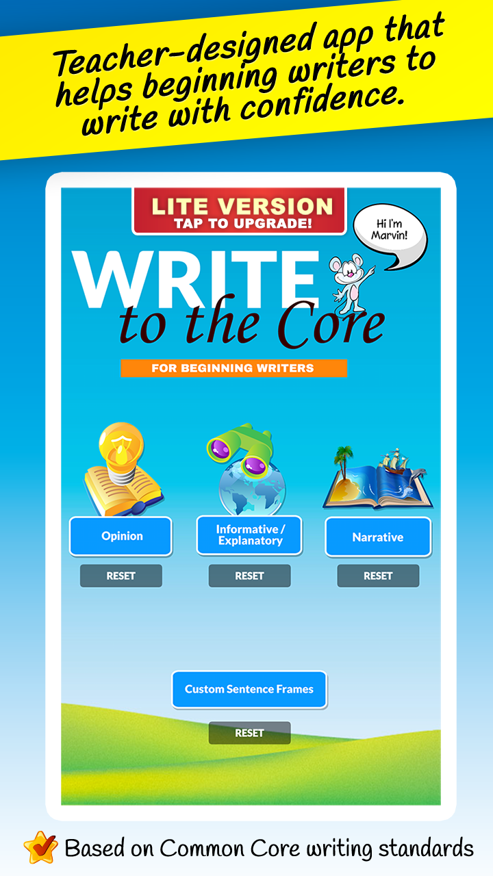 Write to the Core Lite - sentence prompts and paragraph starters for ...