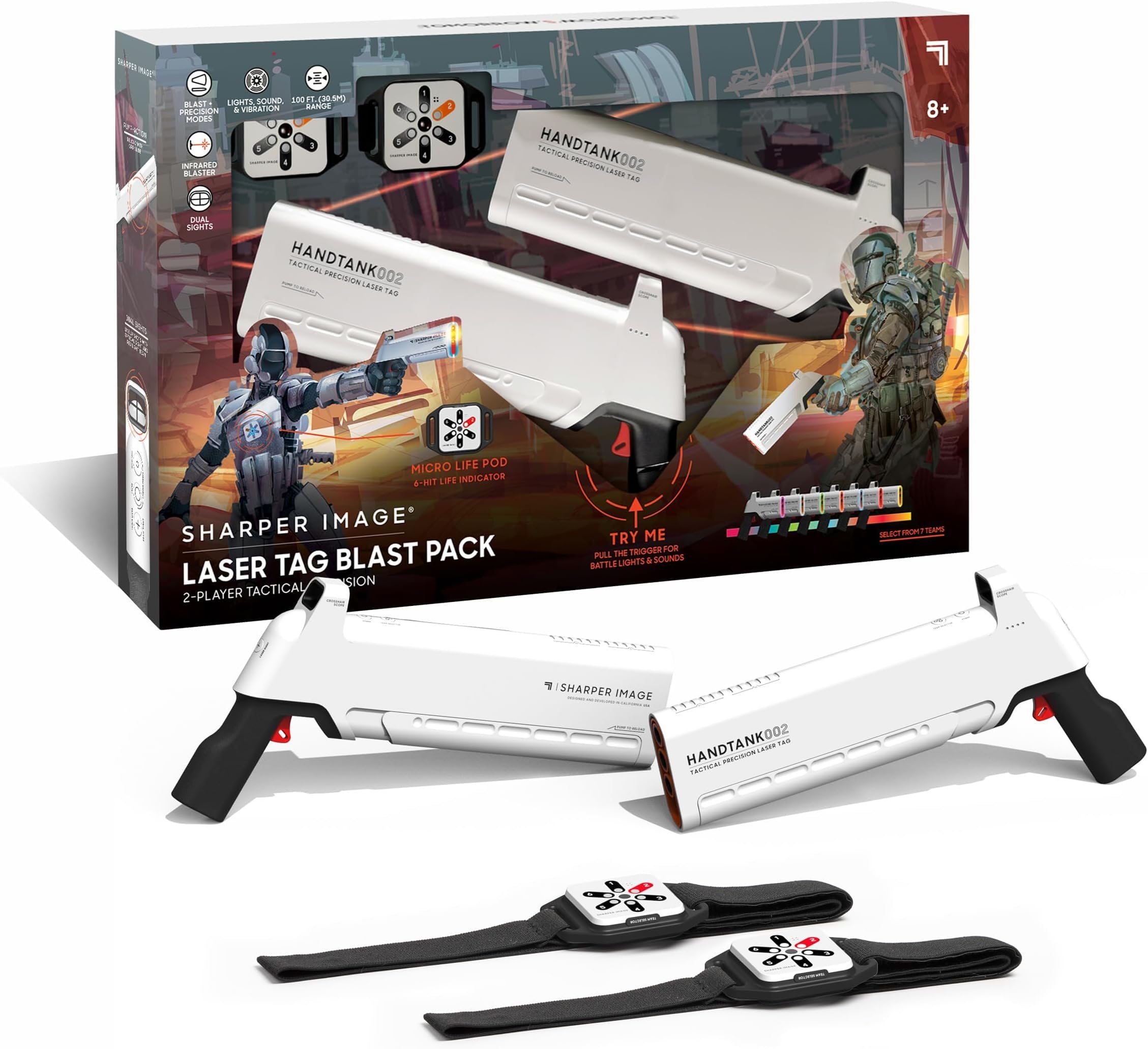 Sharper Image Laser Tag Blast Pack 2 Player Laser Rifles Includes 2 ...