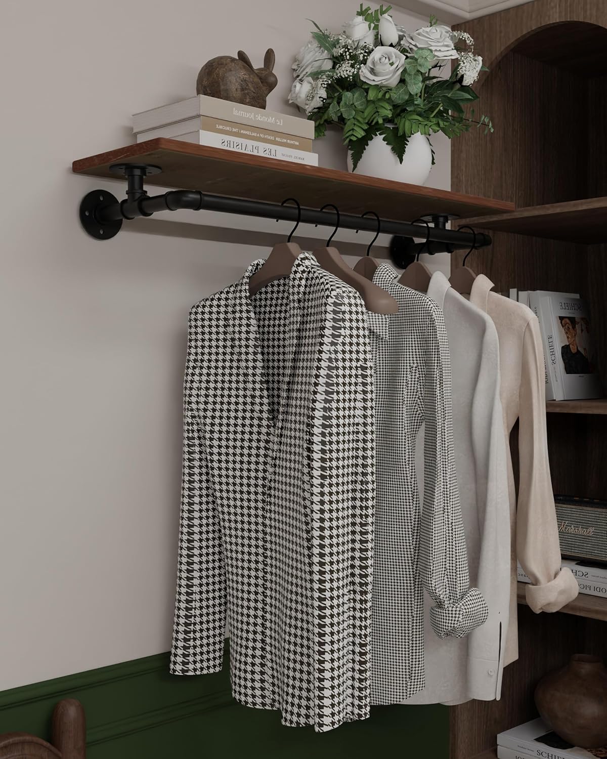 Amazon.com: TEDIDUWA Clothes Rack 36in, Wall Mounted Garment Rack with ...