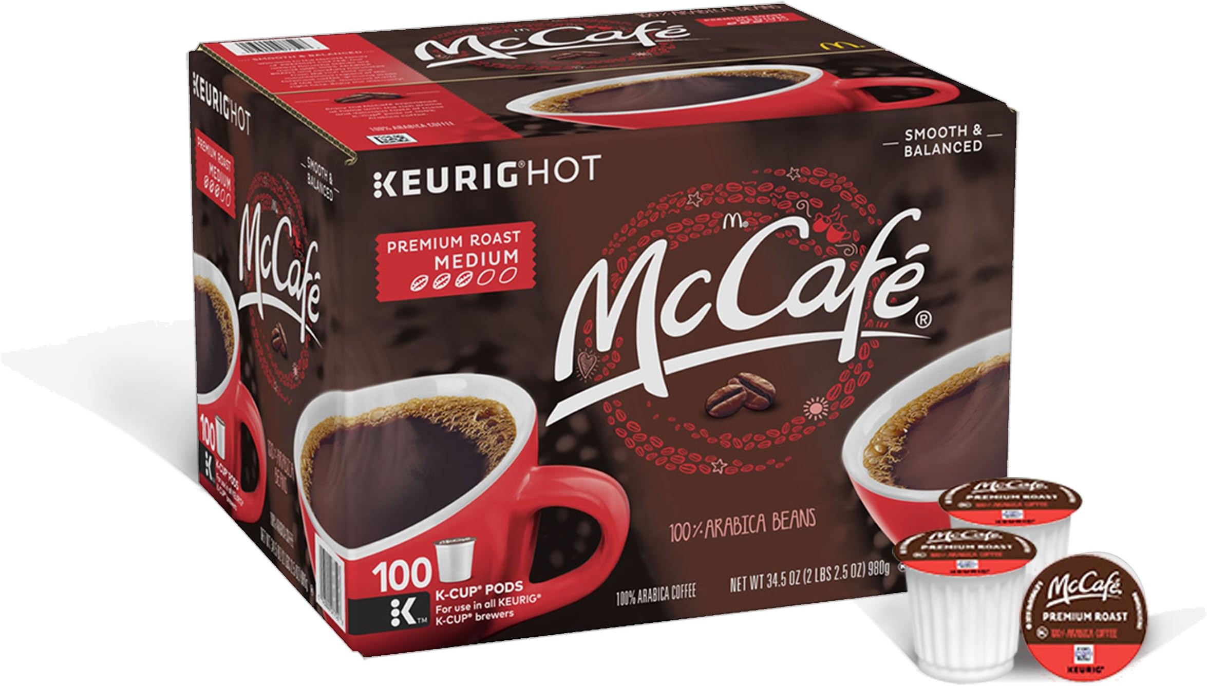 Amazon.com: McCafé Premium Medium Roast K-Cup Coffee Pods (100 Pods ...