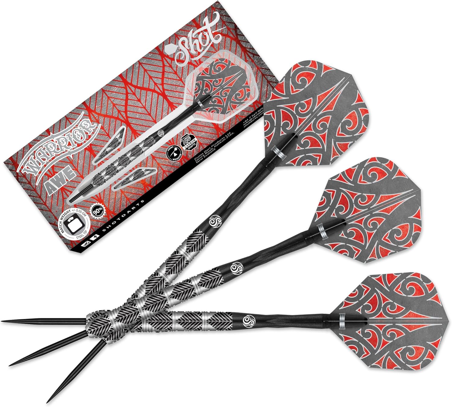 Amazon.com : Shot! Darts Warrior Awe 90% Tungsten Steel tip Barrels ...