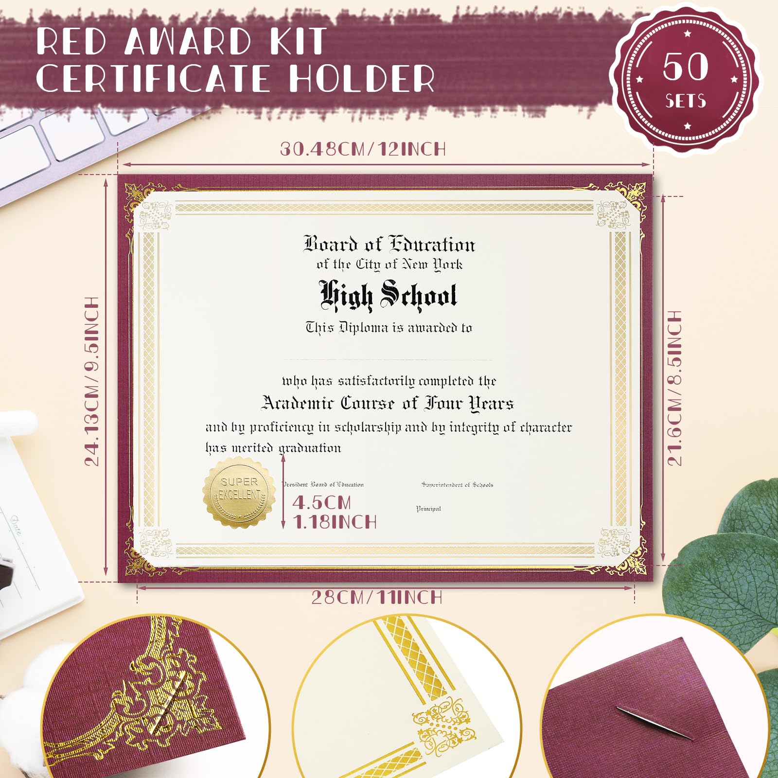 Gold Seals For Certificates 100 Pieces Embossed Gold Foil Certificate ...