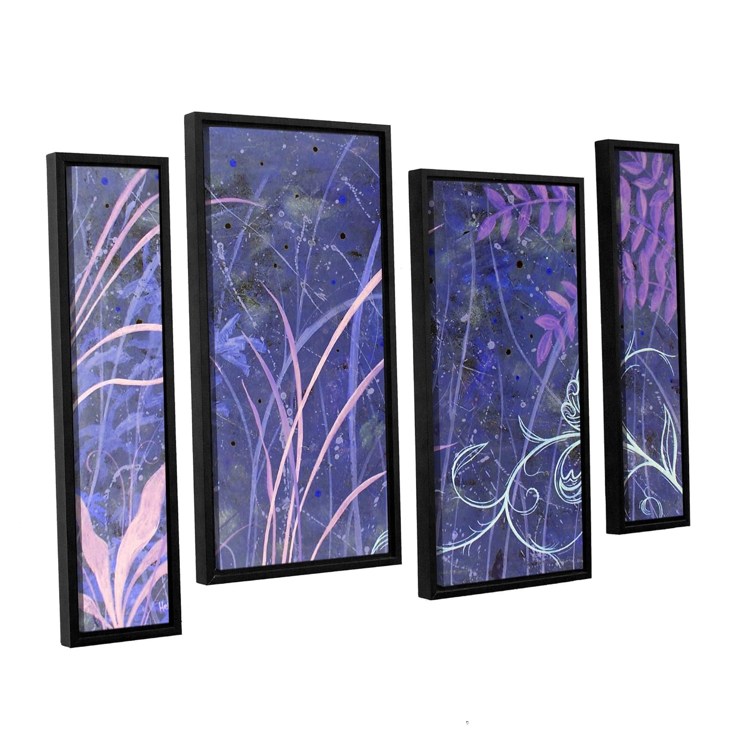 Artwall 4 Piece Herb Dickinson's Mystic Blue Floater Framed Canvas ...