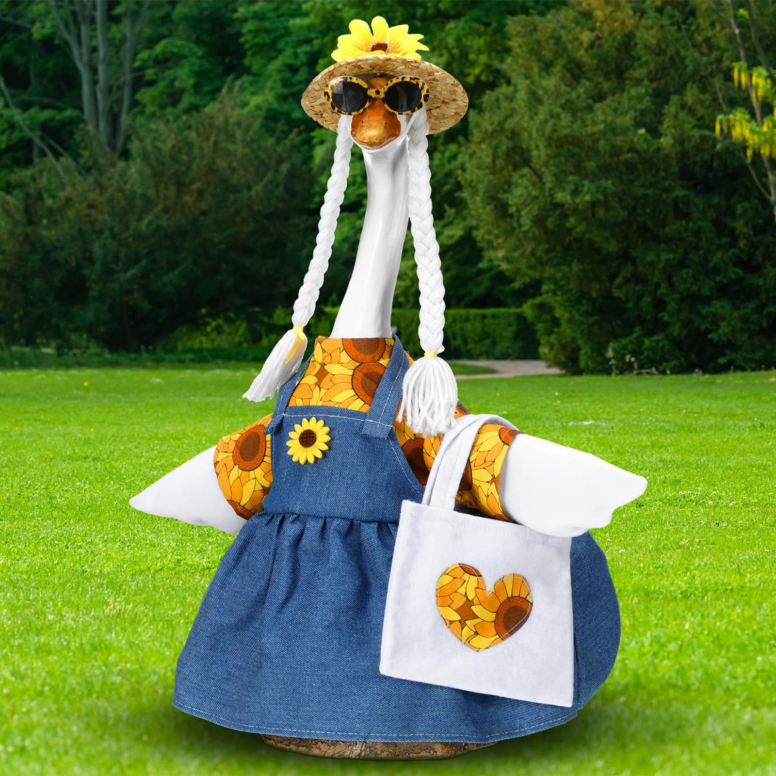 Amazon.com: Outus Sunflower Goose Outfit Spring Sunflower Porch Goose ...