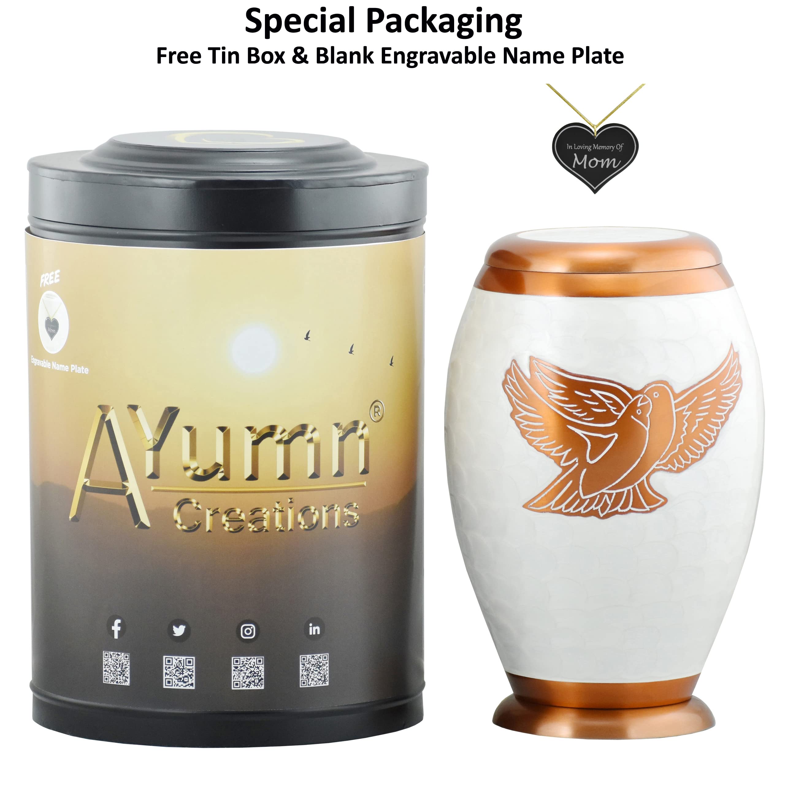 Ayumn Creations Inc Lovely Hummingbird Cremation Urn for Human Ashes ...