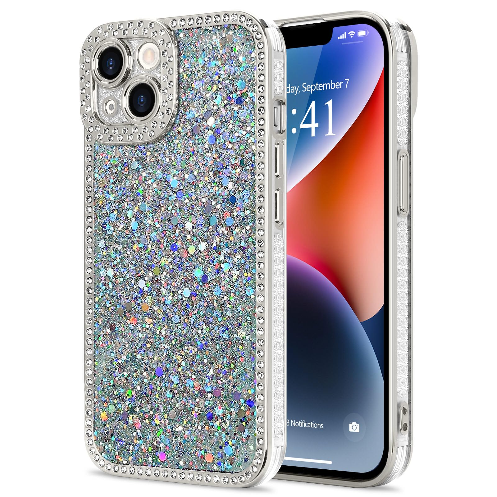Amazon.com: Lafunda for iPhone 14 Case Glitter, Luxury Shiny Bling Sparkly Phone Cover with ...