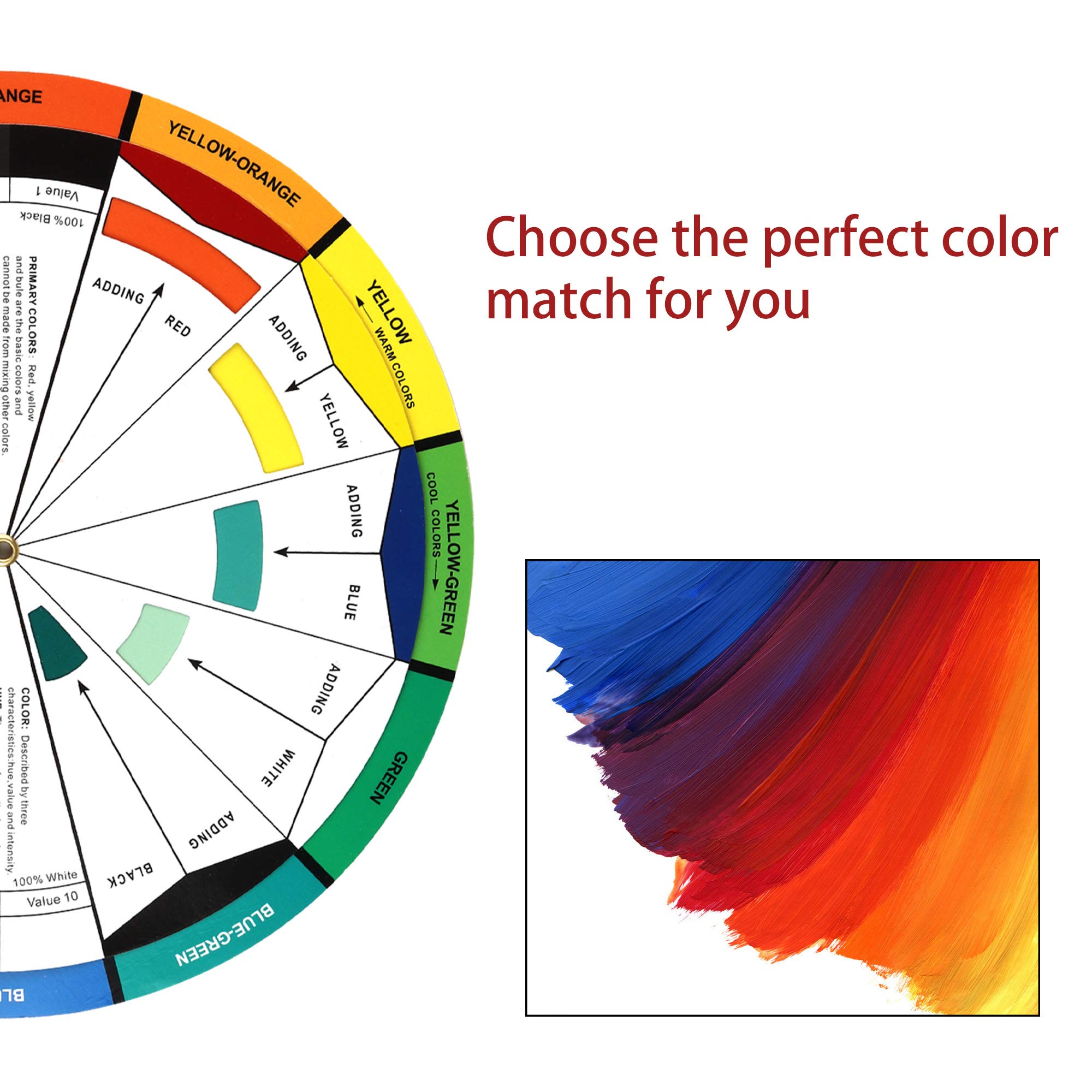 Buy 2 Set Color Mixing Guides, Plus Creative Color Wheel with Color ...