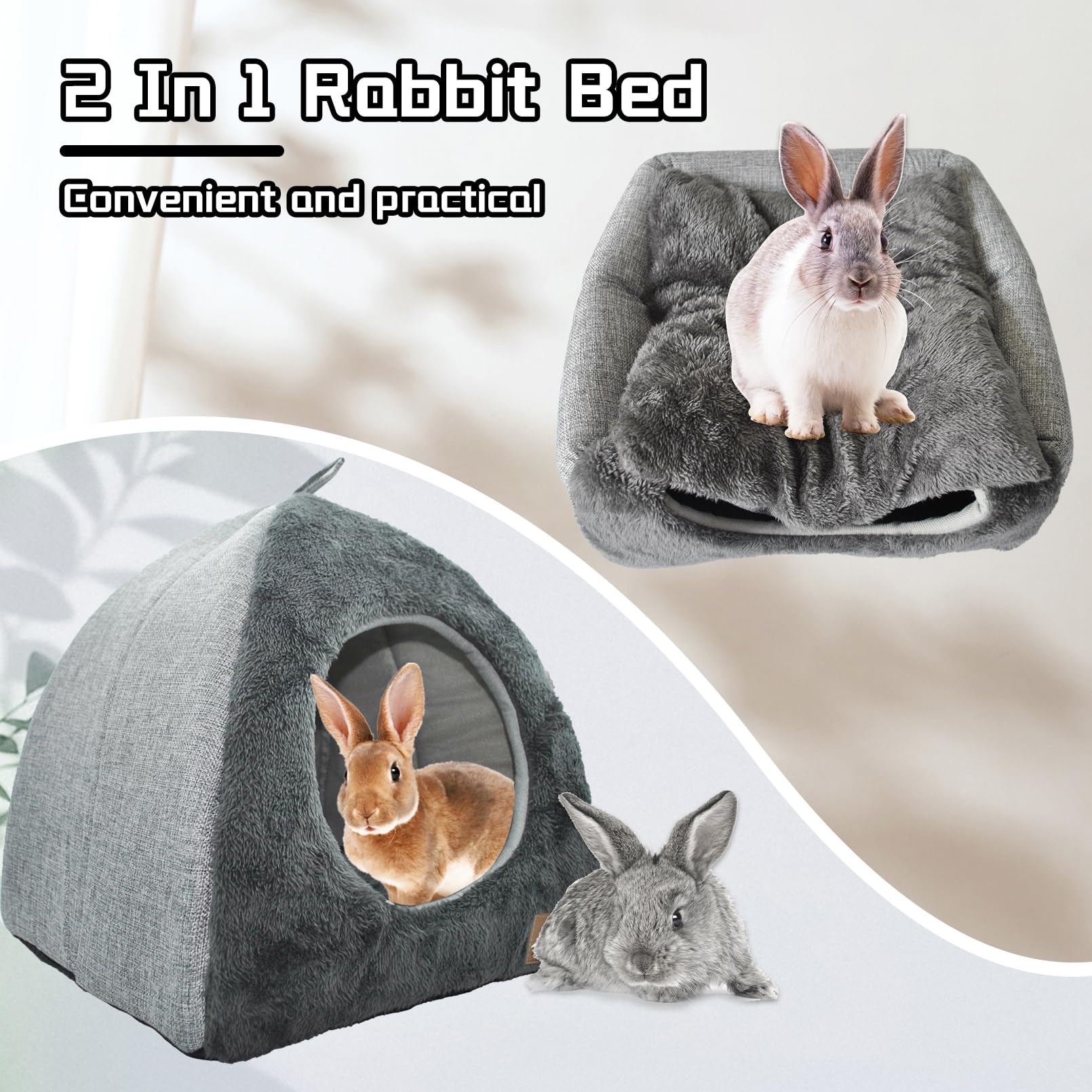 kathson Rabbit Bed Warm Hideout Bunny Cave Beds House Cozy Guinea Pig ...
