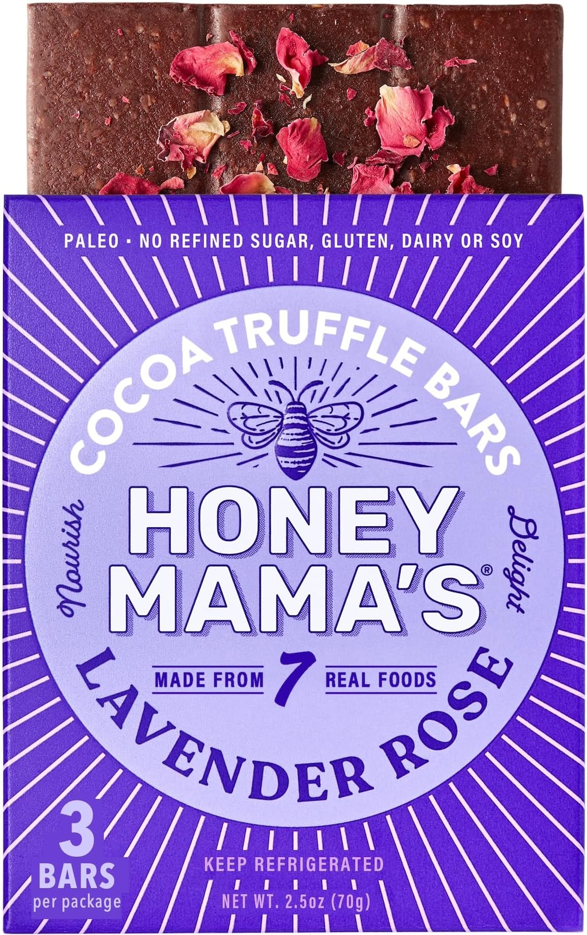 Amazon.com : Honey Mama's, Lavender Rose Cocoa Truffle Bars, No Refined ...