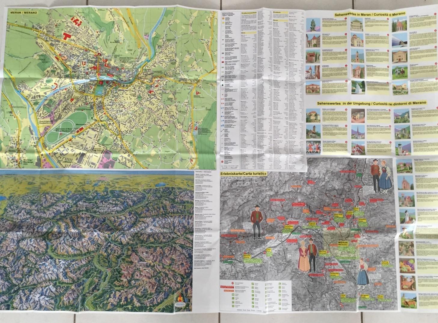 Meran / Merano 1 : 25 000: Wanderkarte mit Stadtplan, Panorama ...