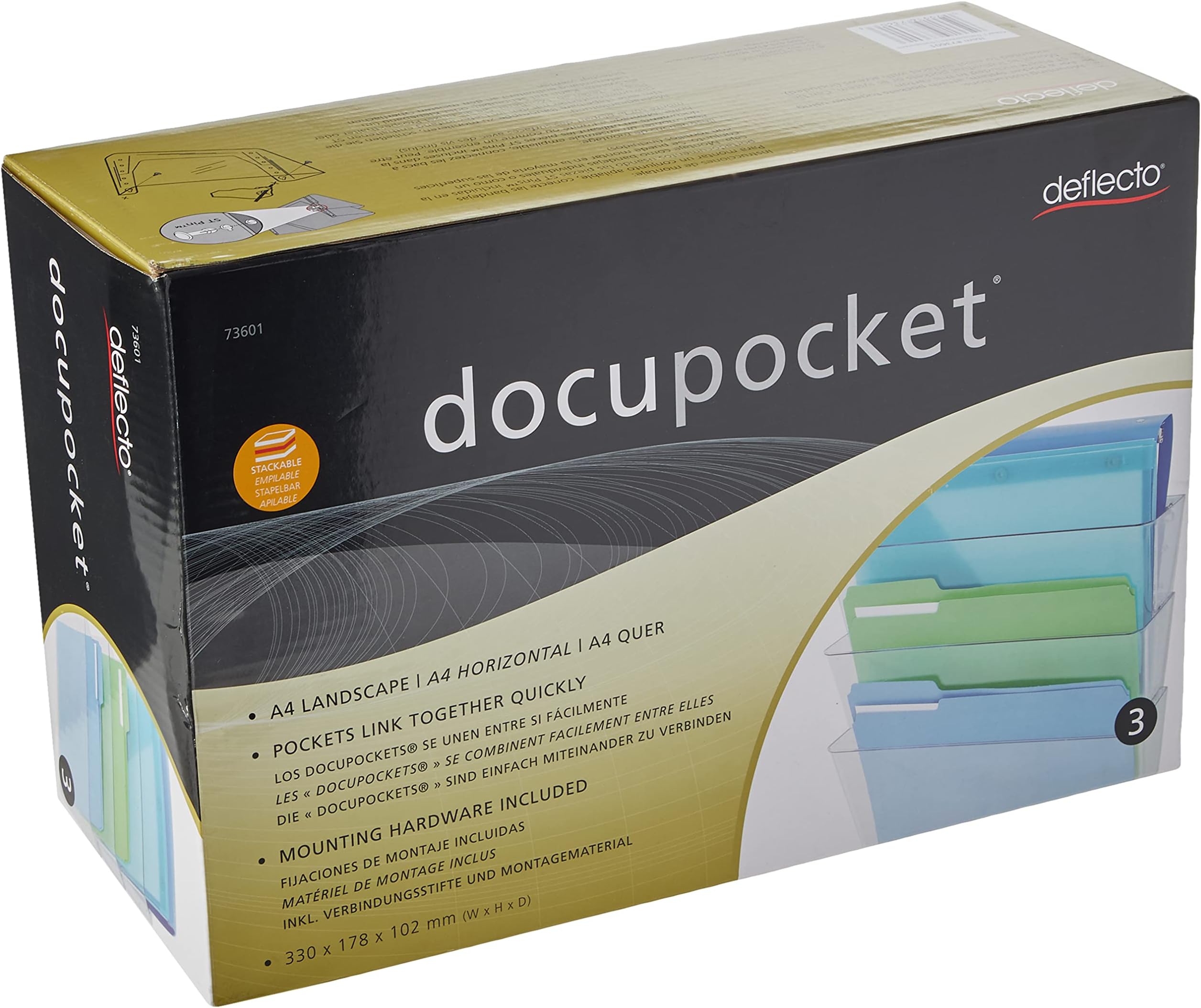 Deflecto - Clear Acrylic Wall Mounted A4 Unbreakable Docupocket ...