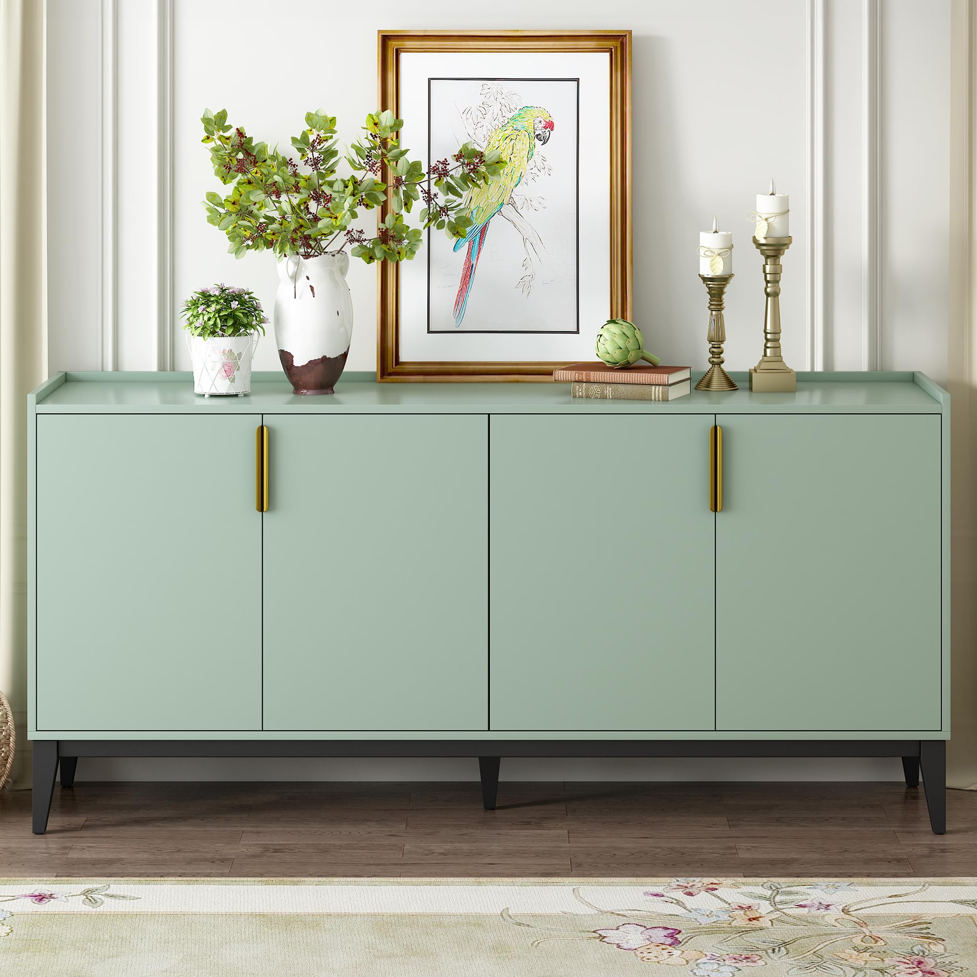 Amazon.com - Amposei Modern Accent Sideboard Cabinet 63-Inch Buffet ...