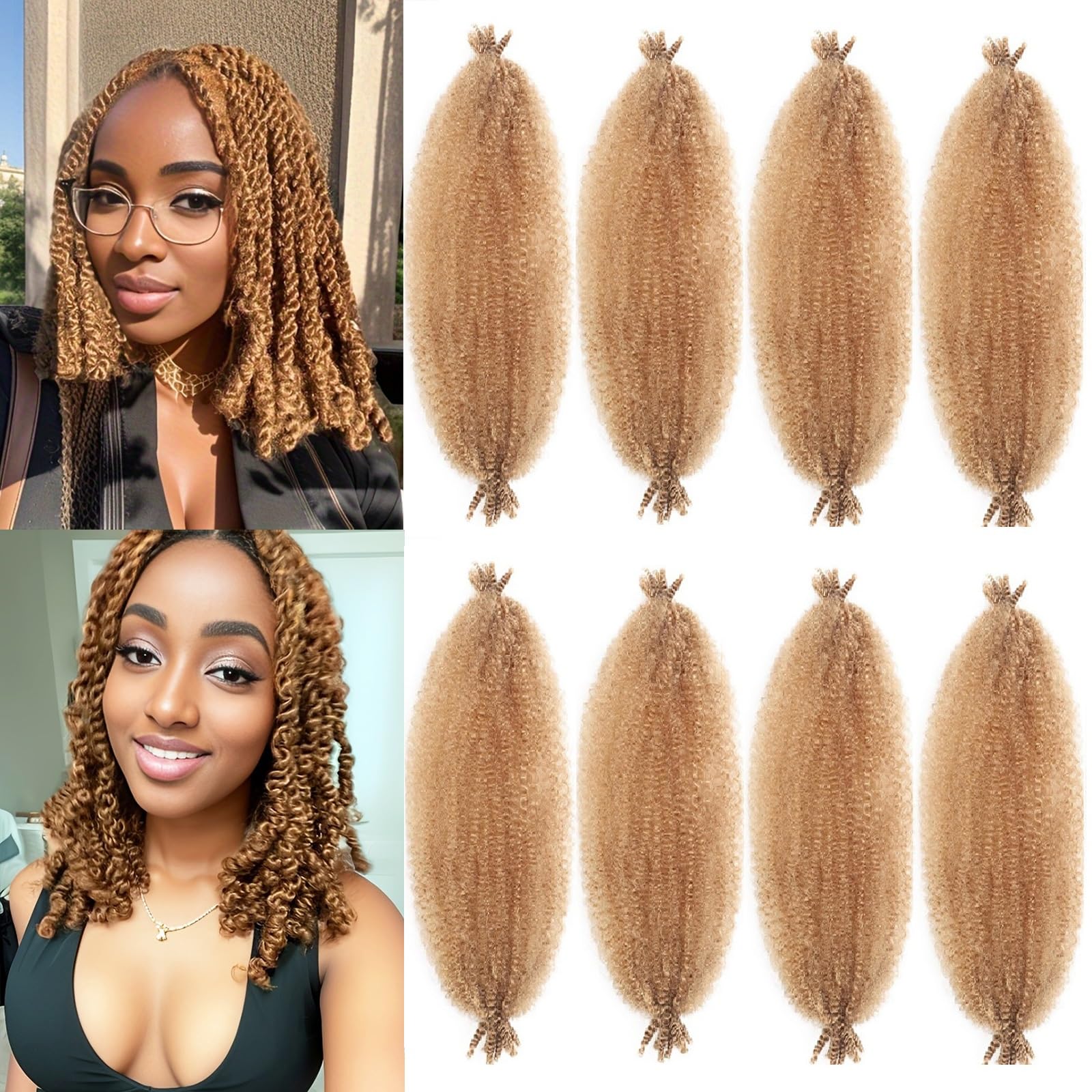 Amazon.com : 8Inch Springy Afro Twist Hair 8 Packs Marley Twist ...