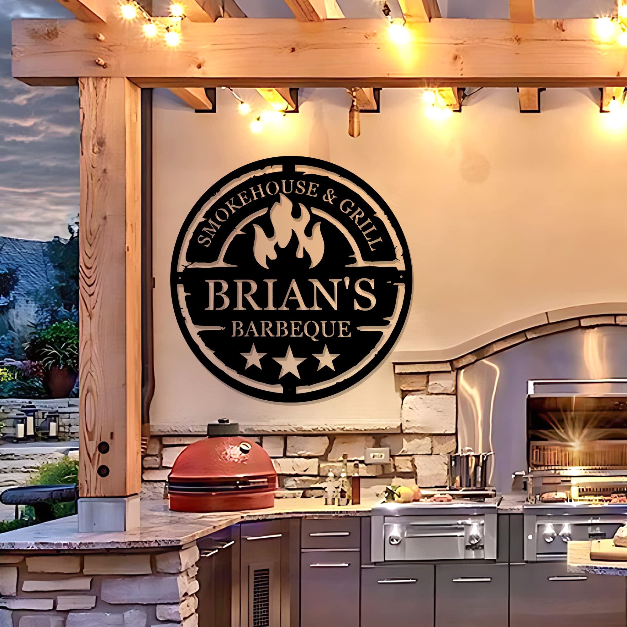 Amazon.com: Luxury Personalized Metal BBQ Sign, Custom Family Name ...