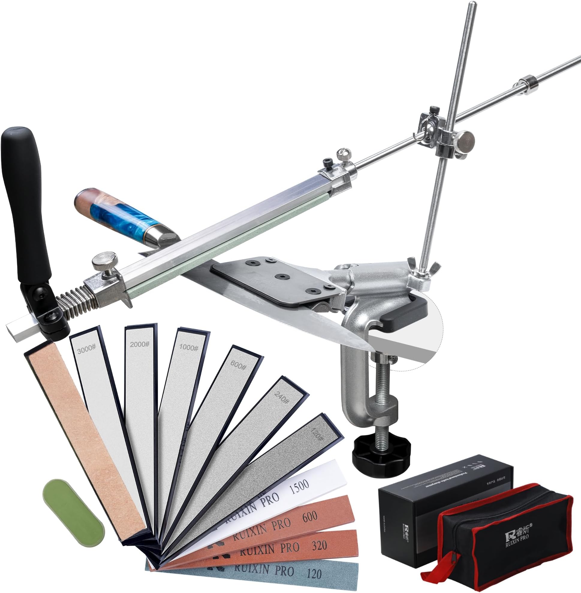 CWOVRS Système d'affûtage de couteaux, kit d'affûtage de couteaux à ...