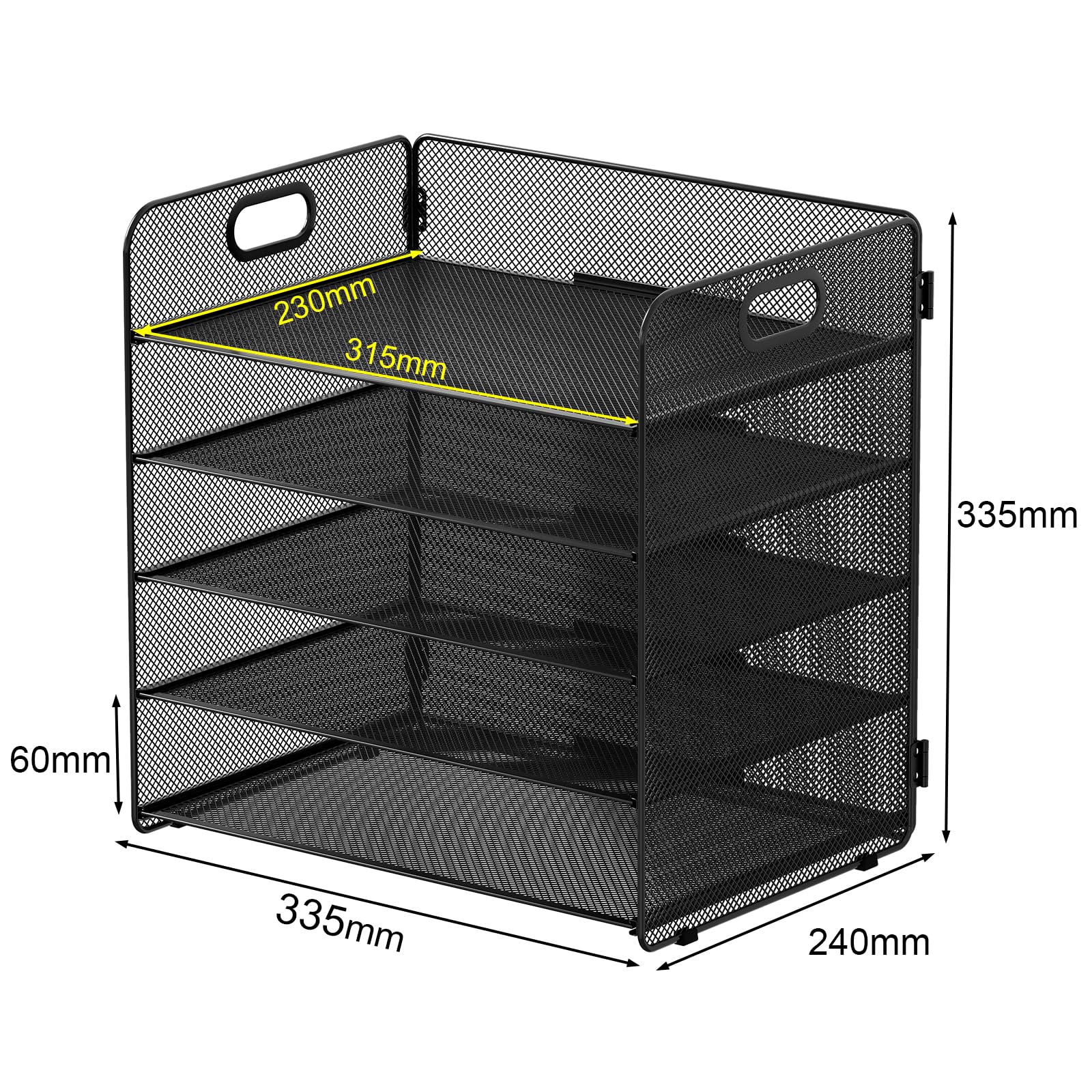 EasyPAG 5 Tier Desktop A4 Mesh Filing Tray Office Desk Tidy File Holder ...