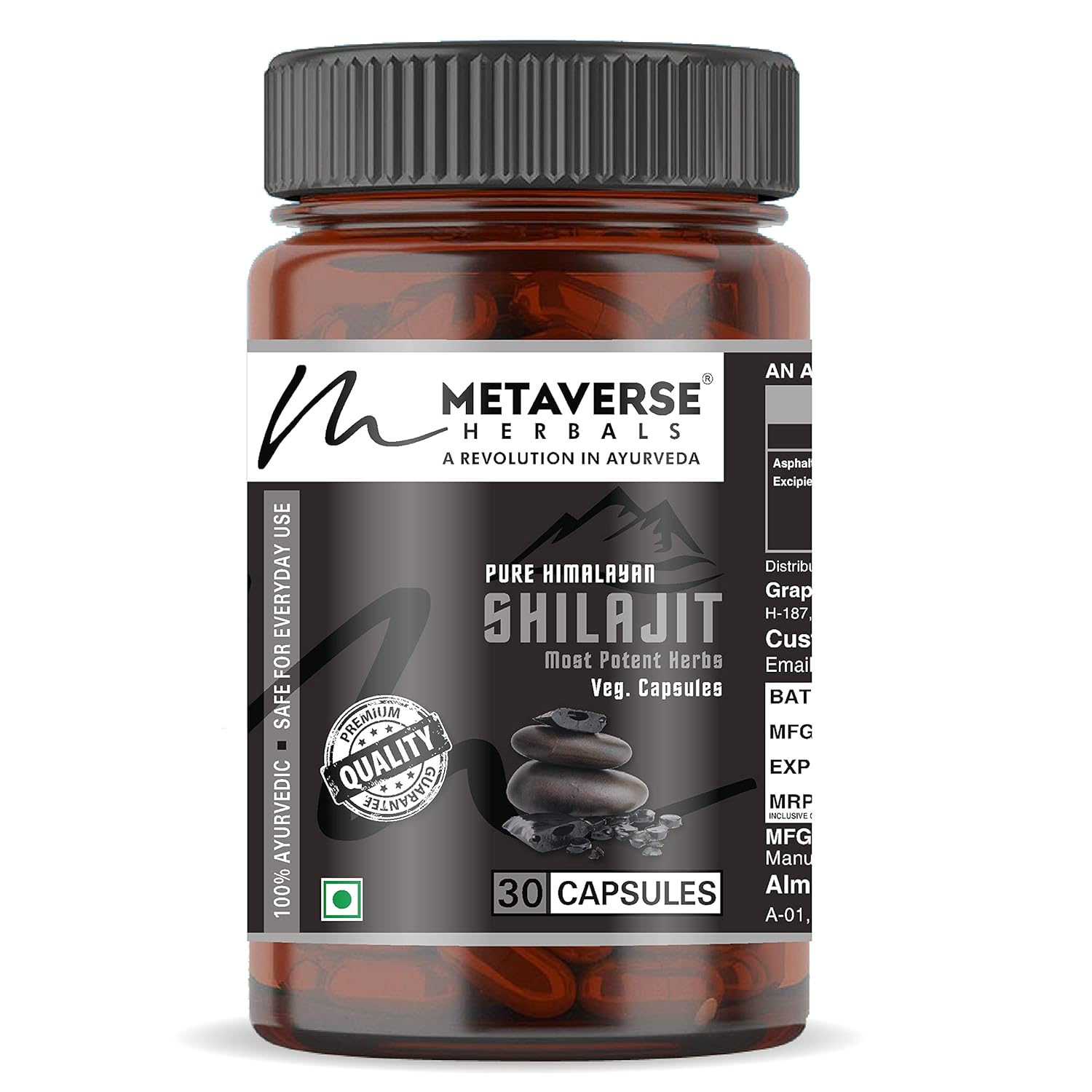 Buy Metaverse Herbals Pure Himalayan Shilajit Capsule for Strength ...