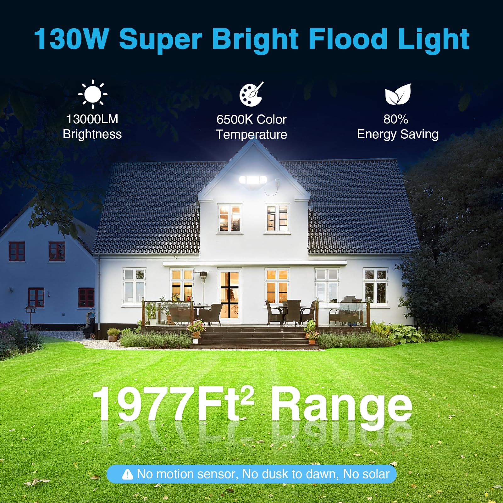 Snapklik.com : 130W Flood Lights Outdoor Plug In, Switch Controlled ...