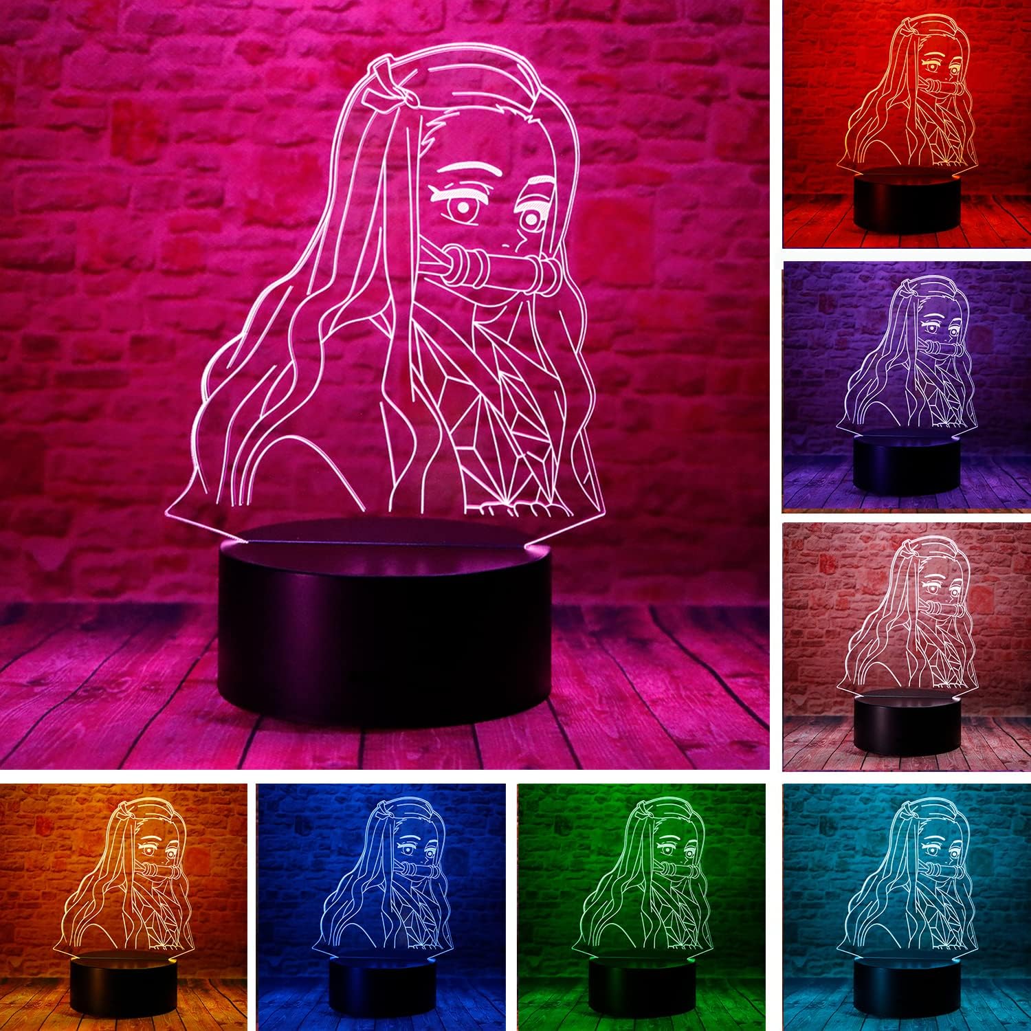 CZCZCZ Anime Demon Slayer Nezuko Kamado lamp Cool 3D Illusion Night ...