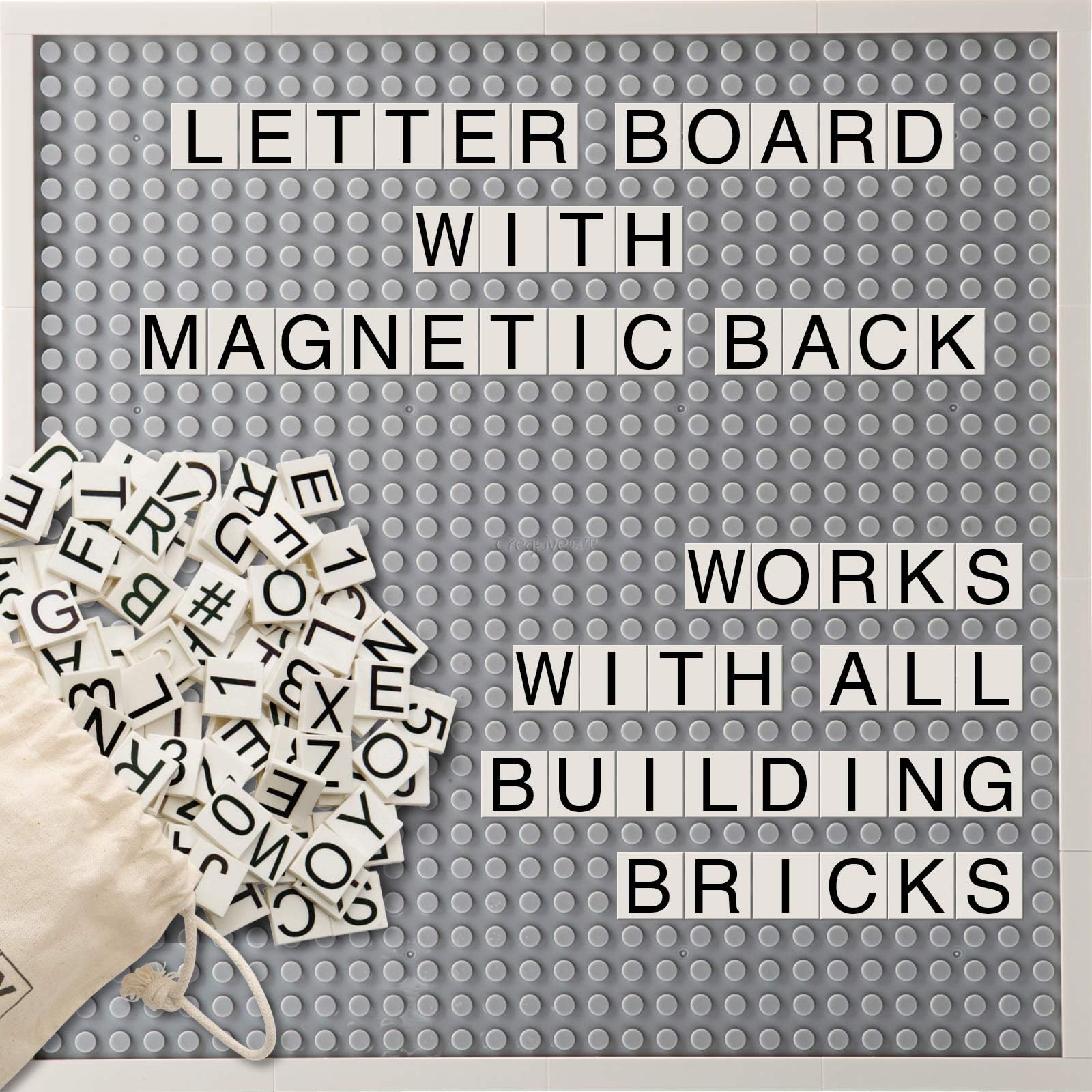 Amazon.com : Creative QT Brick Building Letter Board, Grey, 10x10 ...