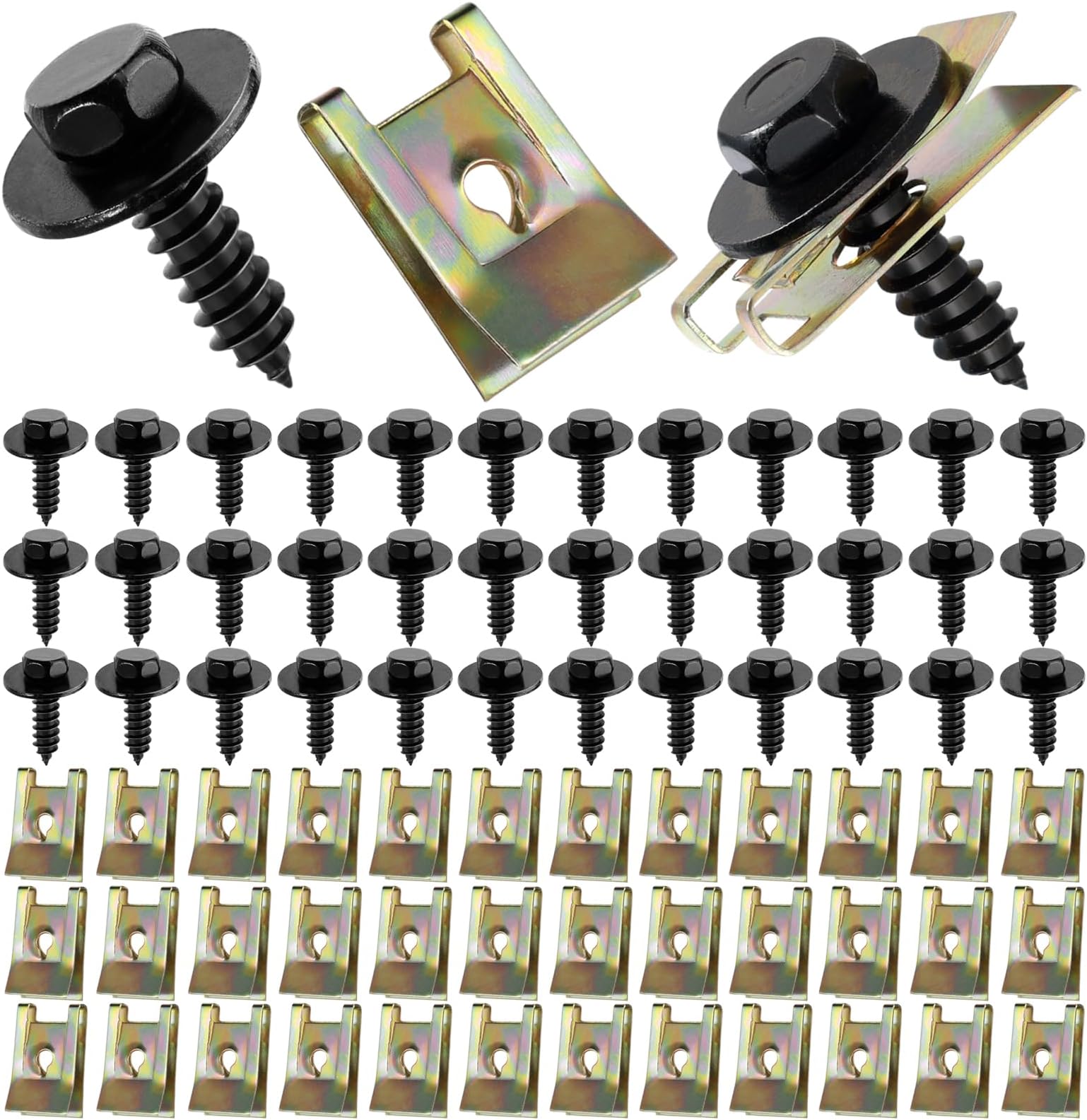 180 Pcs Auto Screw and Nut Clip Kit, Include 90 Car Body Fender Screws ...