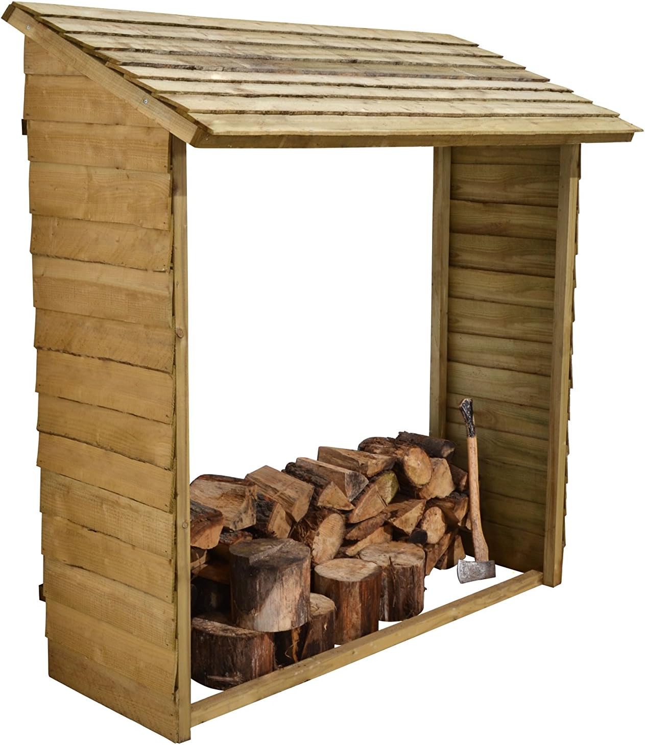 Forest Garden Timber Wall Log Store, Natural, 84x183x195 cm : Amazon.co ...