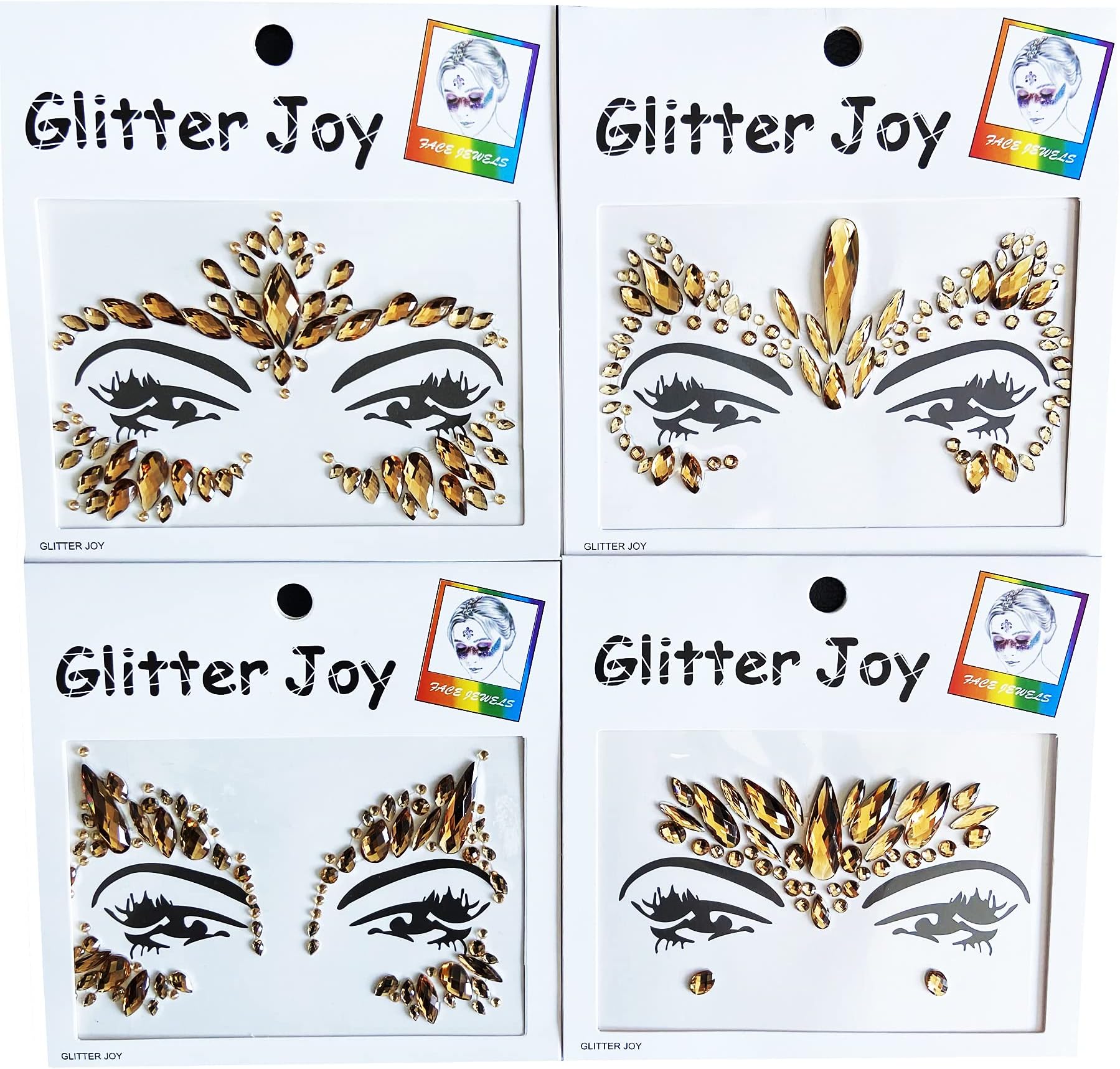 Amazon.com : DaLin 8 Sets Mermaid Face Gems Rave Festival Face Jewels ...