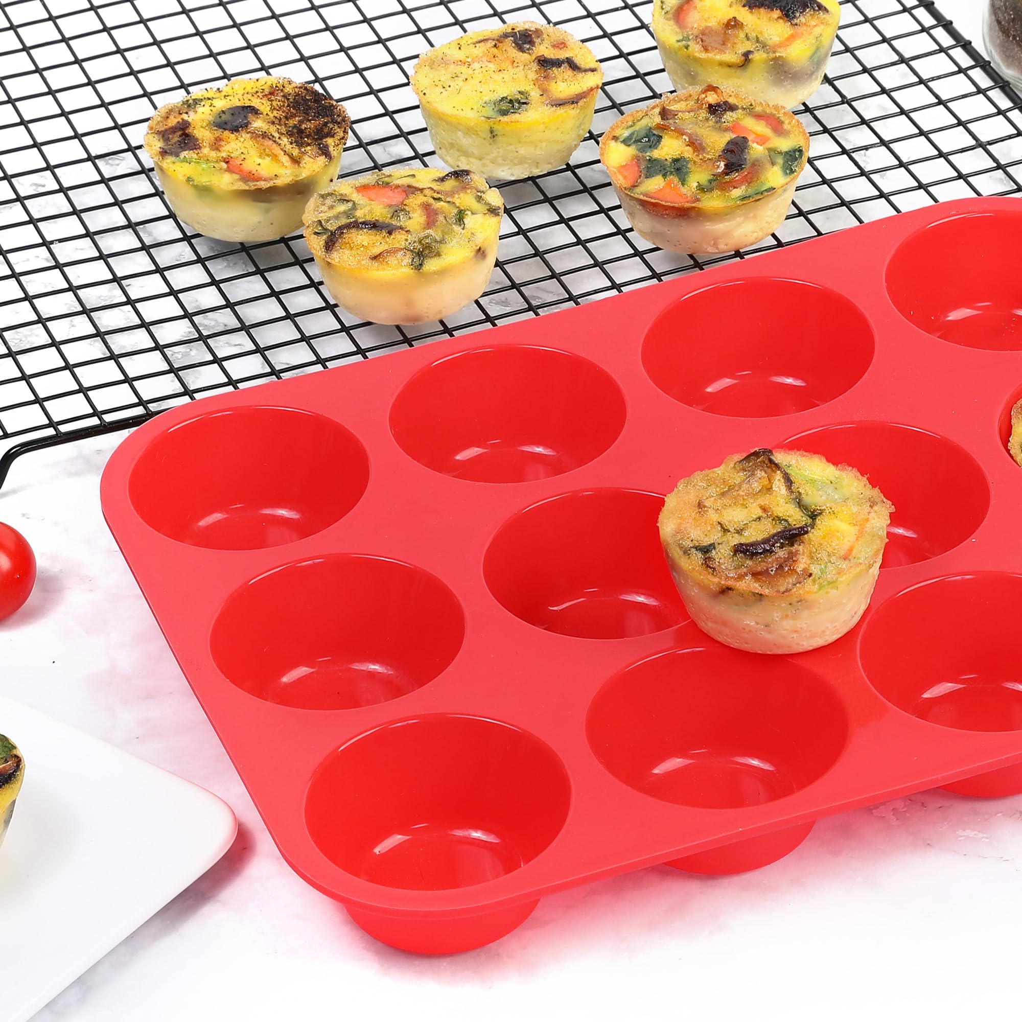 Snapklik.com : Silicone Muffin Pan, 12-Cup Cupcake Pan For Baking 3 ...