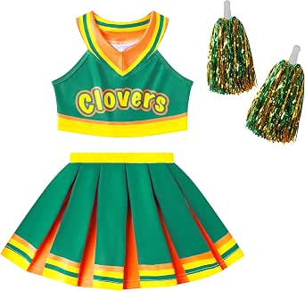 Amazon.com: Women Bring It On Cheerleader Costume Clovers Cheerleading ...