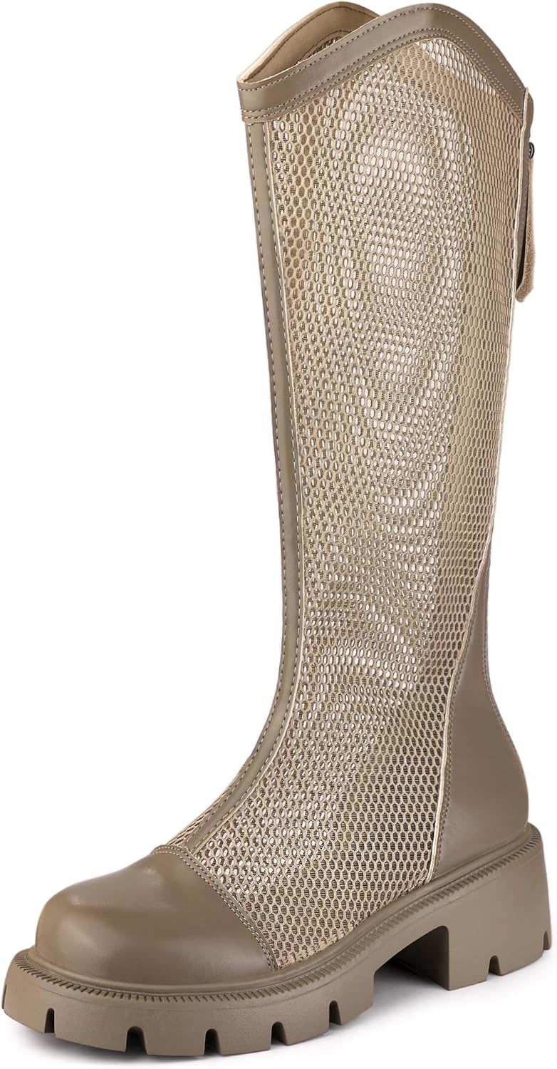 Amazon.com | Allegra K Women's Platform Round Toe Chunky Low Heel Lug ...