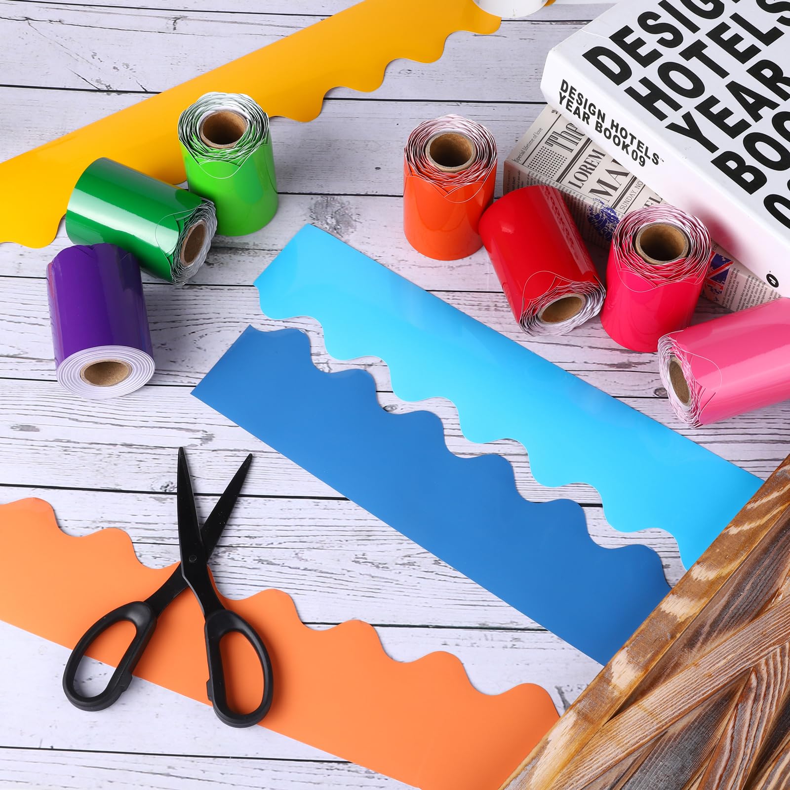Snapklik.com : Elcoho 12 Rolls 393.6 Feet Scalloped Bulletin Board ...