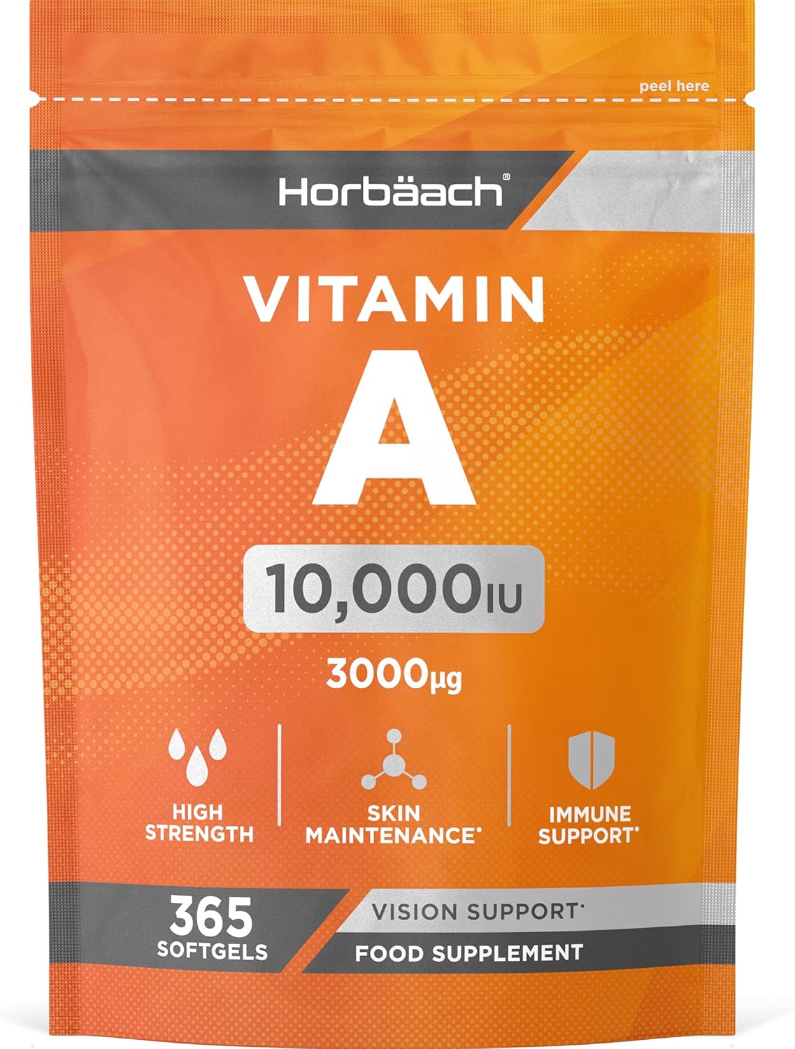 Vitamin A Capsules 10,000iu | 365 Count (1 Year Supply) | High Strength ...