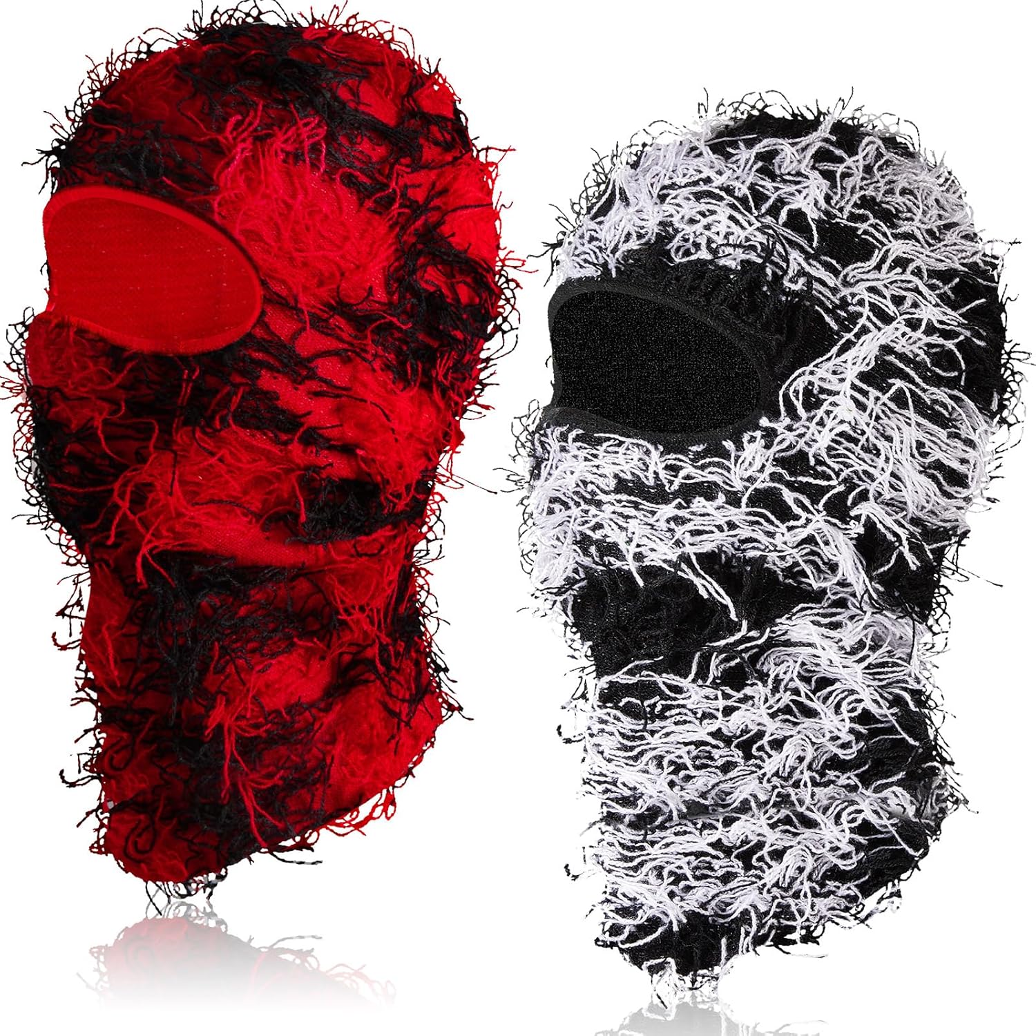 Newcotte 2 Pack Adult Distressed Balaclava Ski Mask Full Face Knitted ...