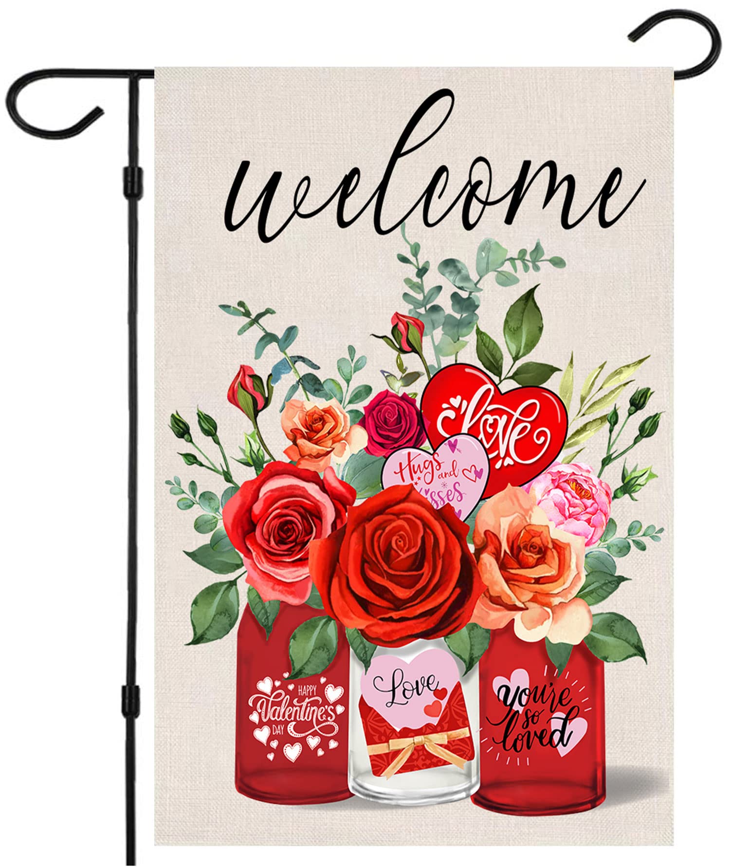 Amazon.com : Valentine Flag, Double Sided Valentine's Day Flag Love ...